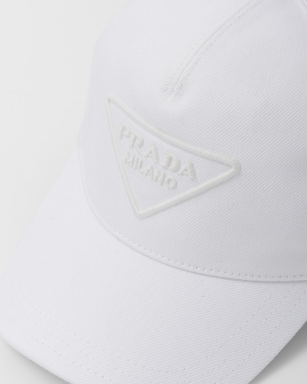 White Drill Baseball Cap | PRADA