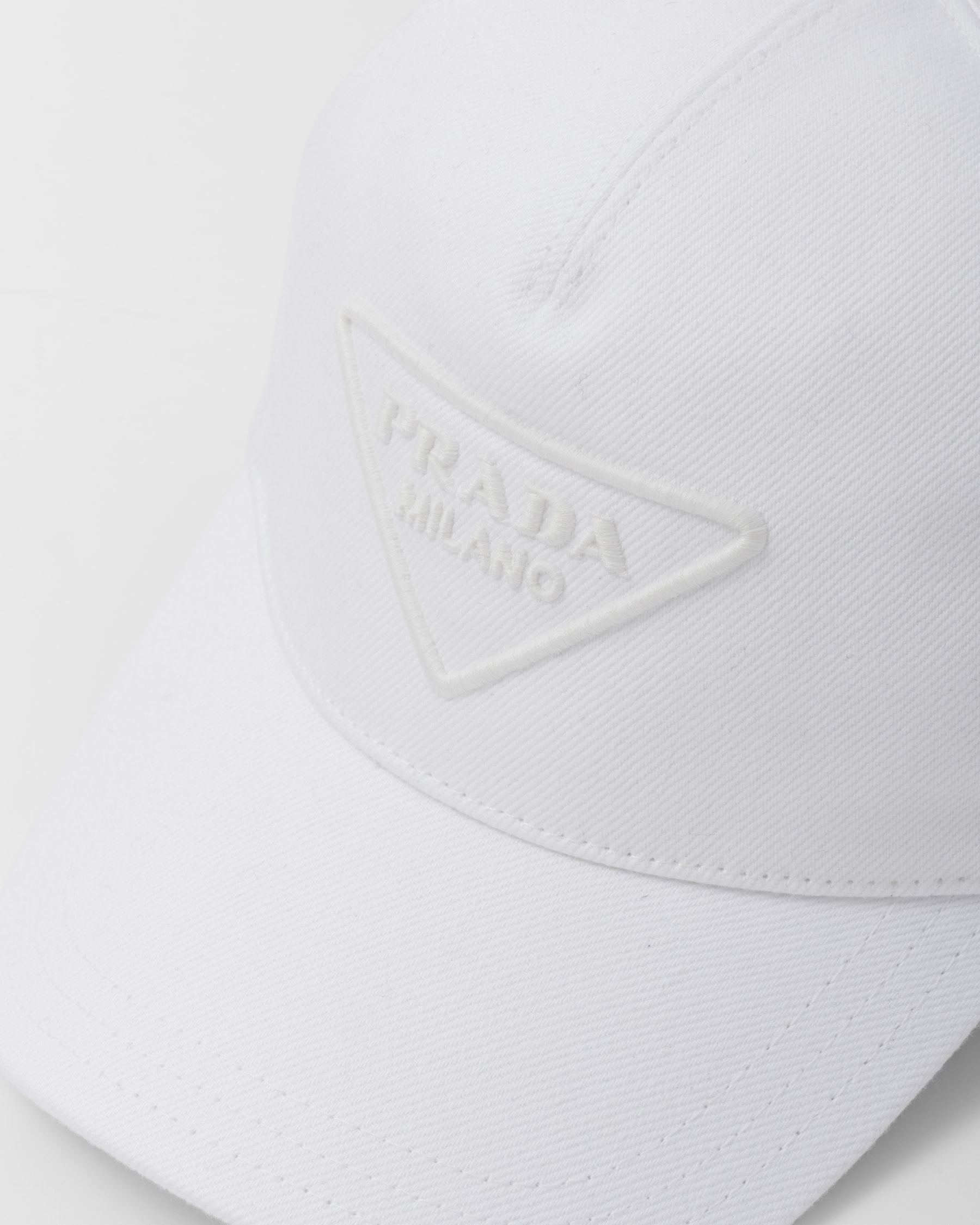 White Drill Baseball Cap | PRADA
