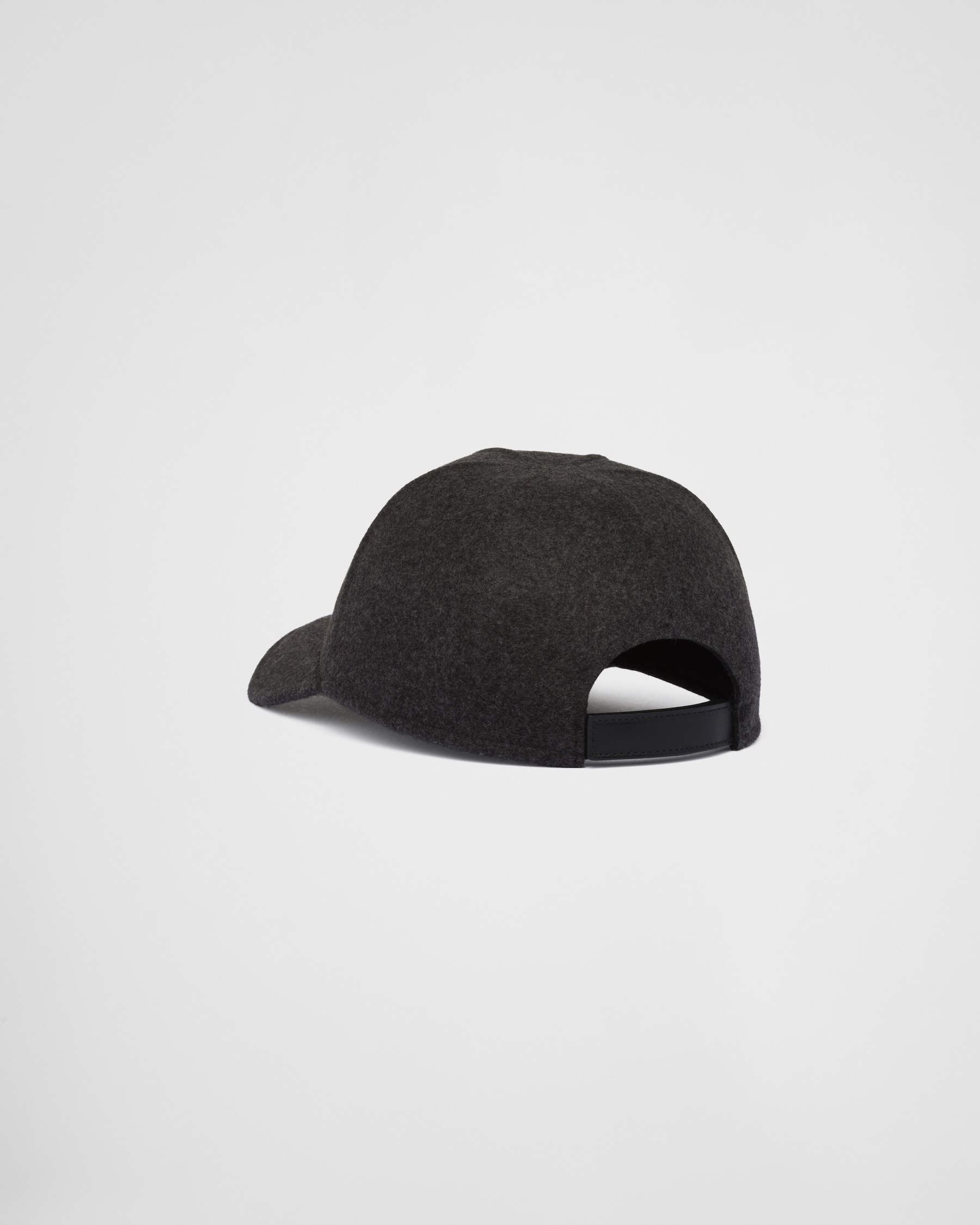 Anthracite Gray Felt Baseball Cap | PRADA