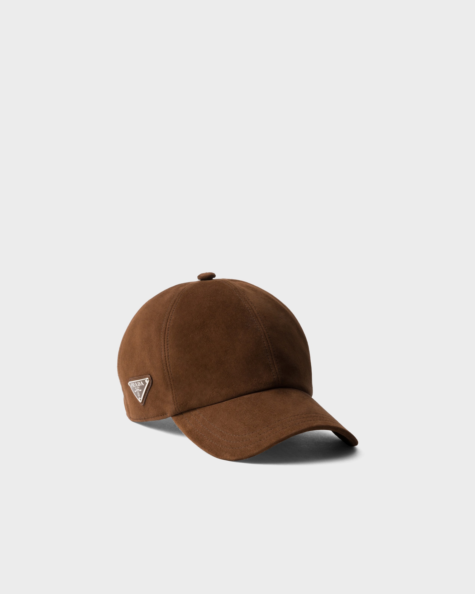 Cocoa Brown Suede Baseball Cap | PRADA