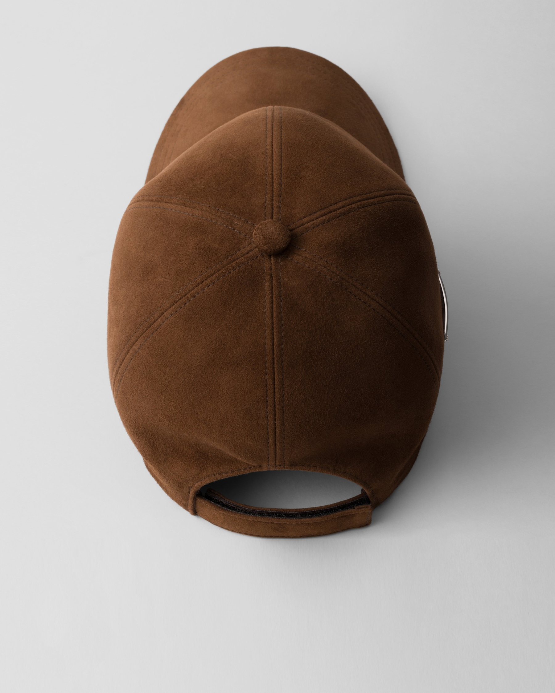 Cocoa Brown Suede Baseball Cap | PRADA