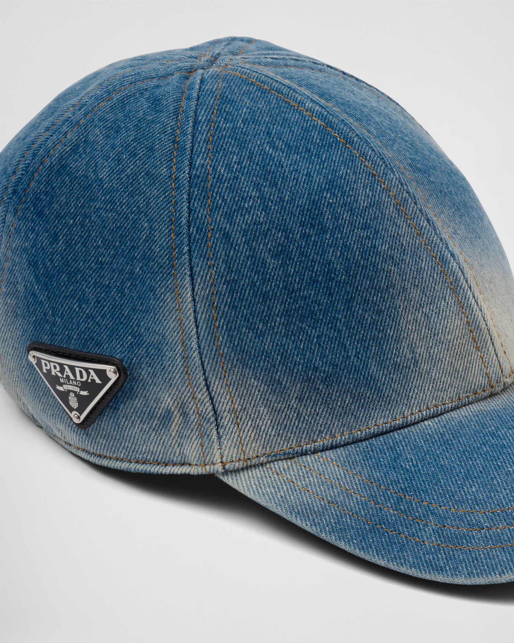 Light Blue Denim Baseball Cap | PRADA