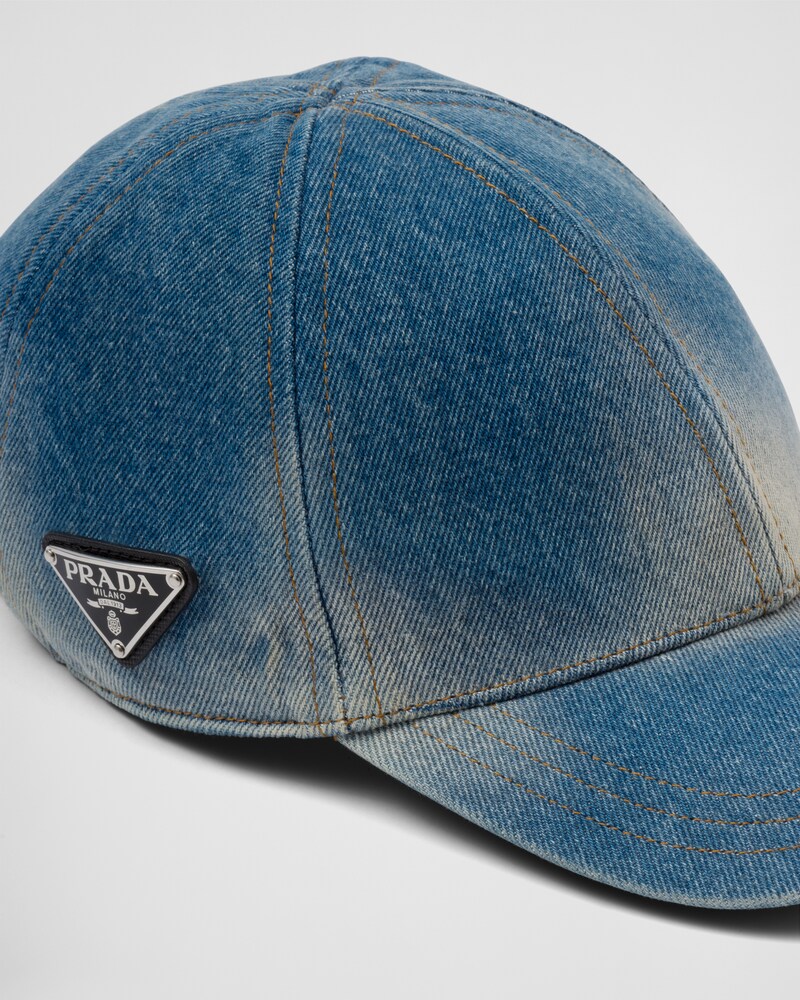 Light Blue Denim Baseball Cap | PRADA