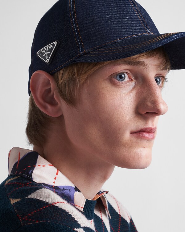 Navy Selvedge Denim Baseball Cap | PRADA