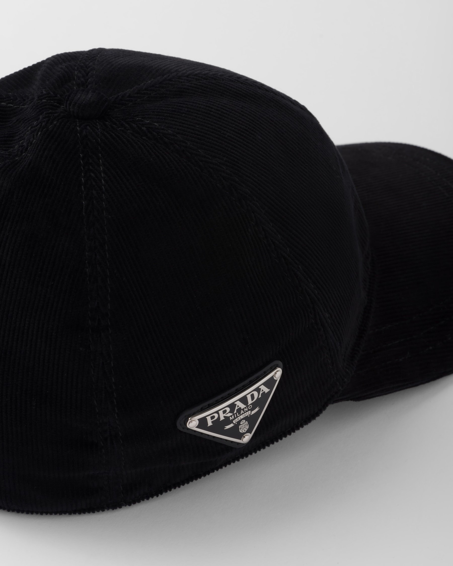 Black Corduroy Baseball Cap | PRADA