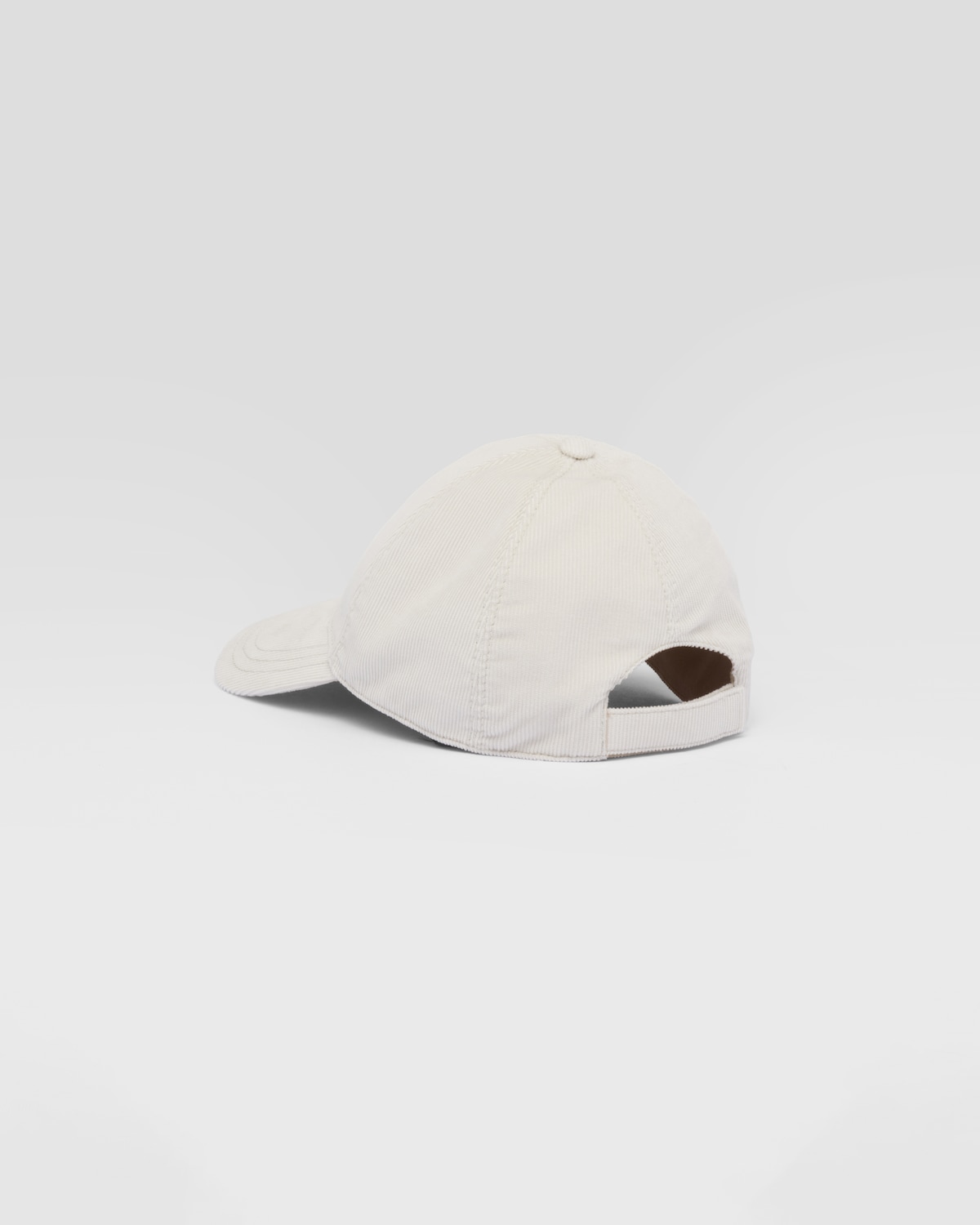 Chalk White Corduroy Baseball Cap | PRADA