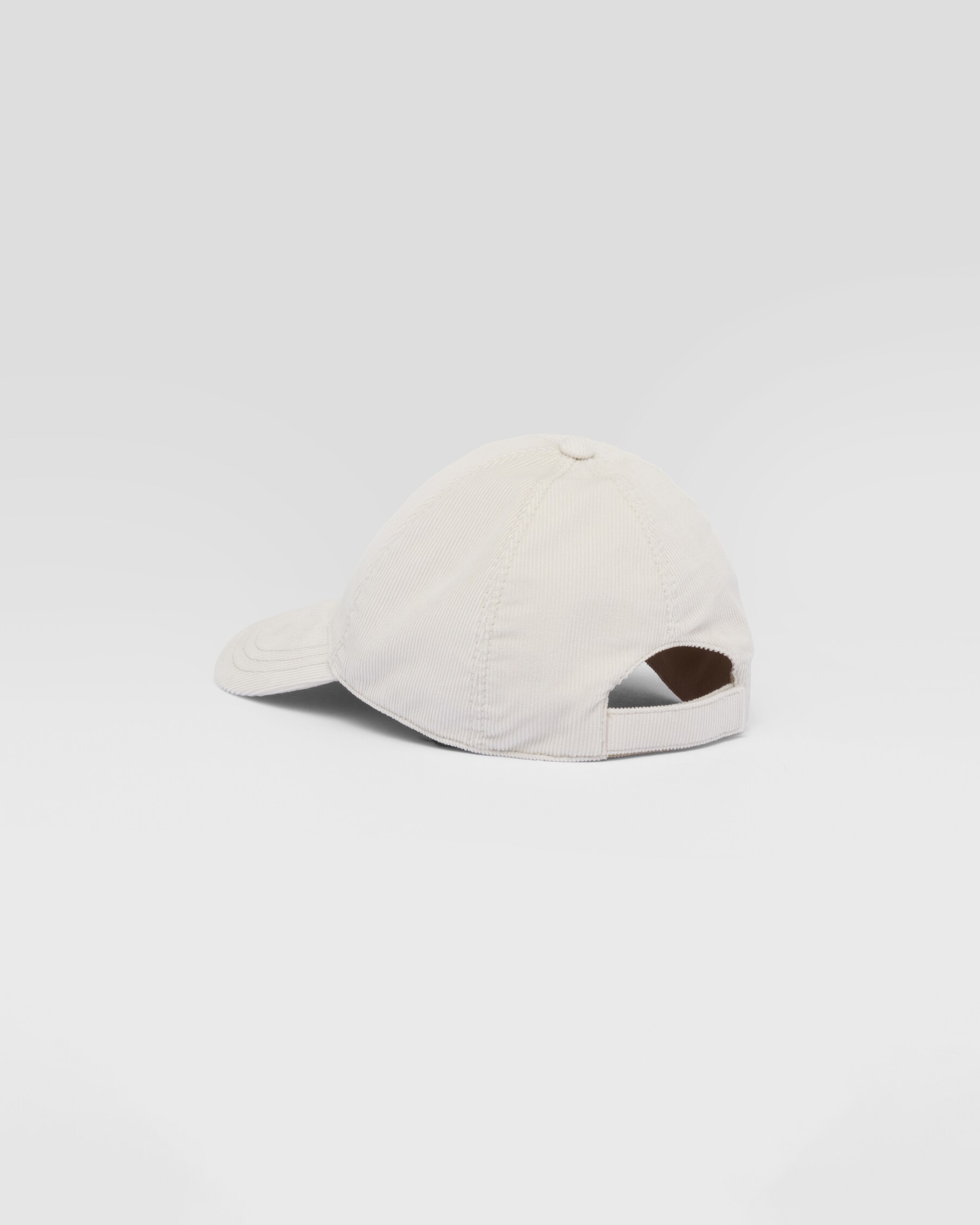 Chalk White Corduroy Baseball Cap | PRADA