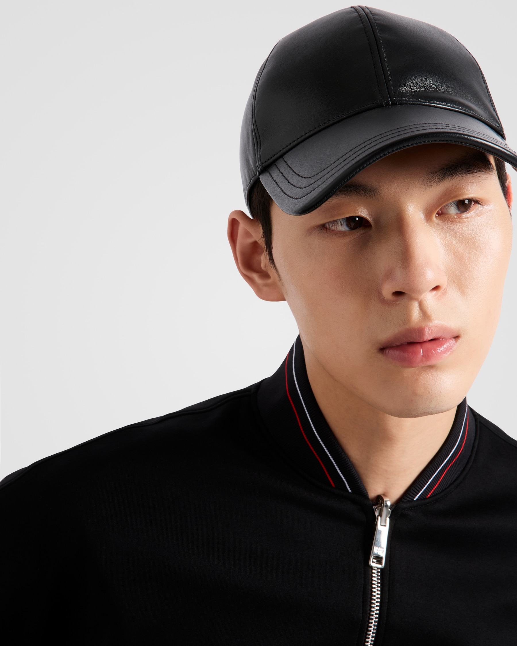 Black Nappa Leather Baseball Cap | PRADA