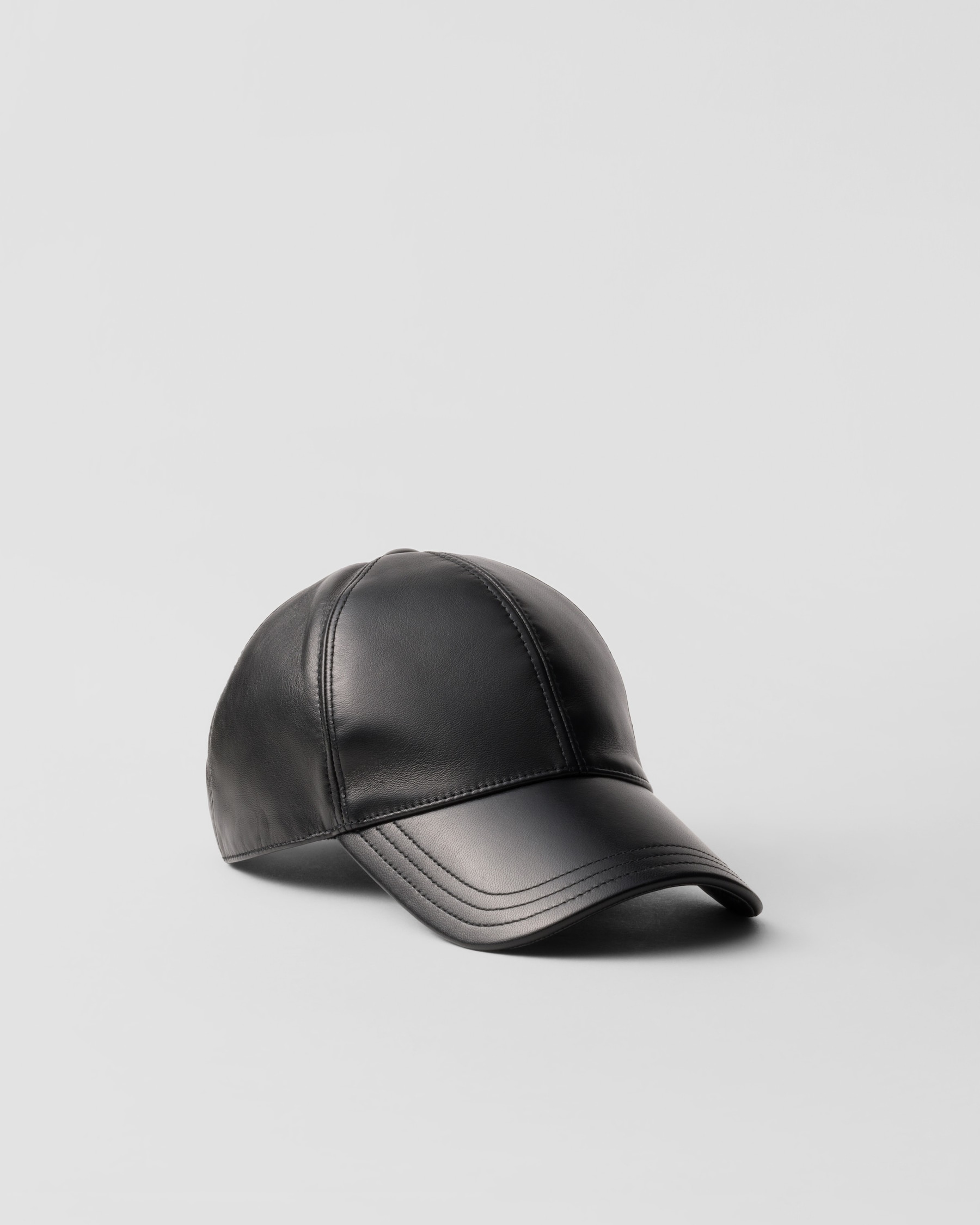 Black Nappa Leather Baseball Cap | PRADA