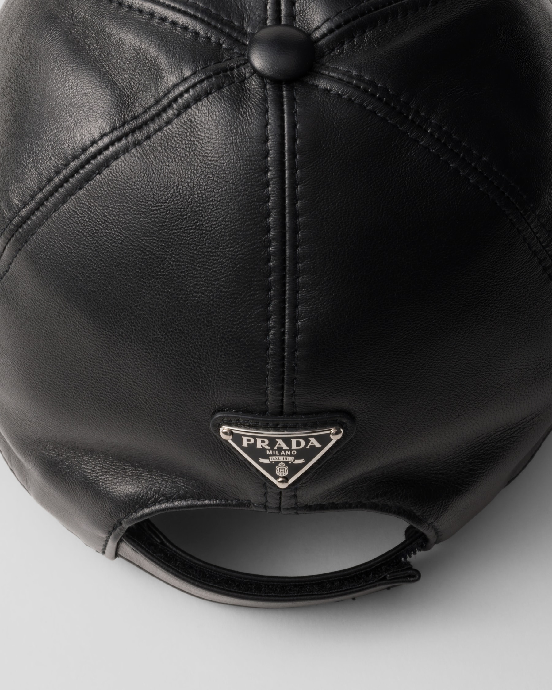 Black Nappa Leather Baseball Cap | PRADA