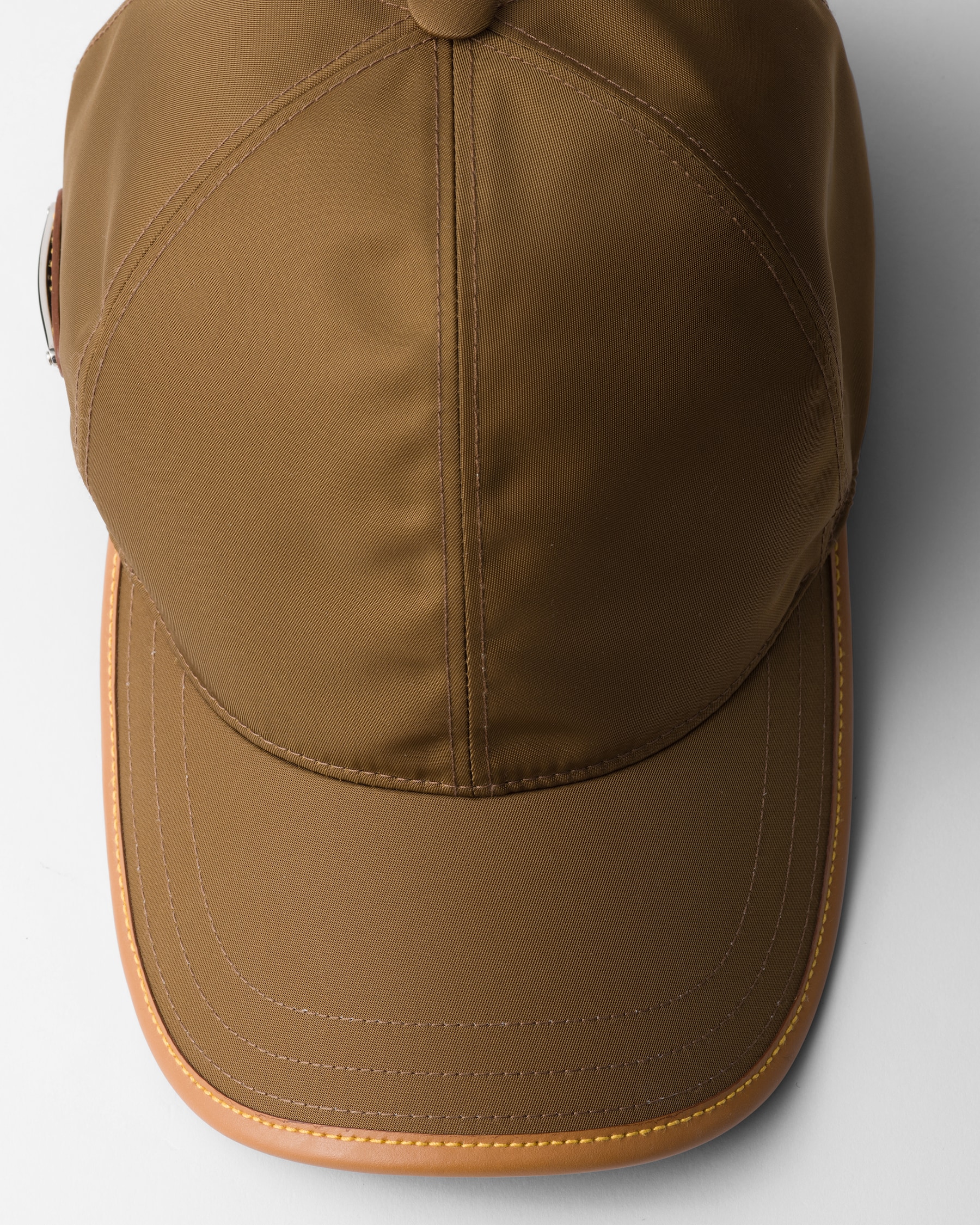 Cork Beige Re-nylon And Leather Baseball Cap | PRADA