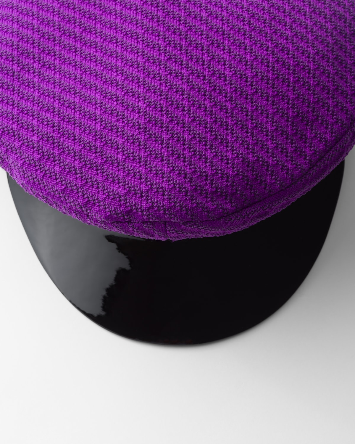 Violet/black Knit And Patent Leather Cap | PRADA