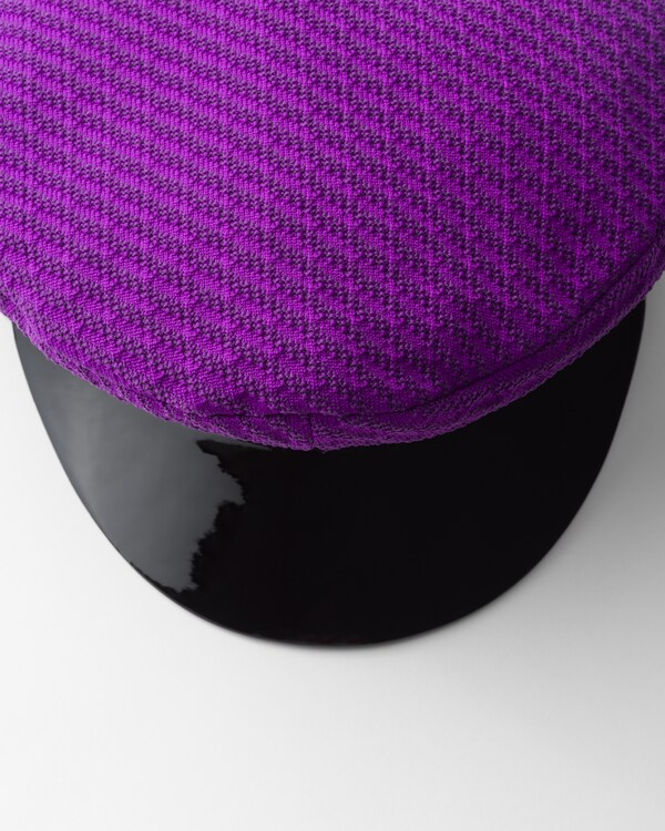 Violet/black Knit And Patent Leather Cap | PRADA