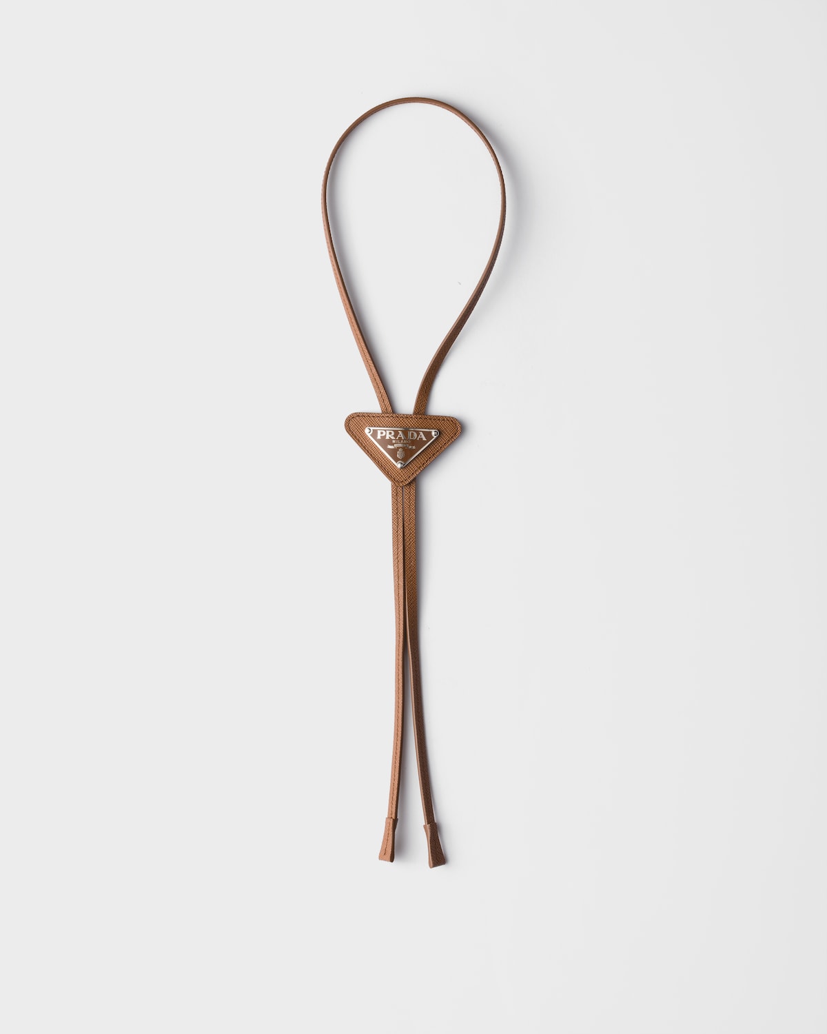 Corbata Bolo De Piel Saffiano Bronceado Claro | PRADA