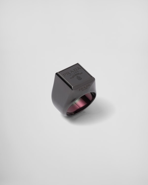 Black Prada Symbole Ring | PRADA
