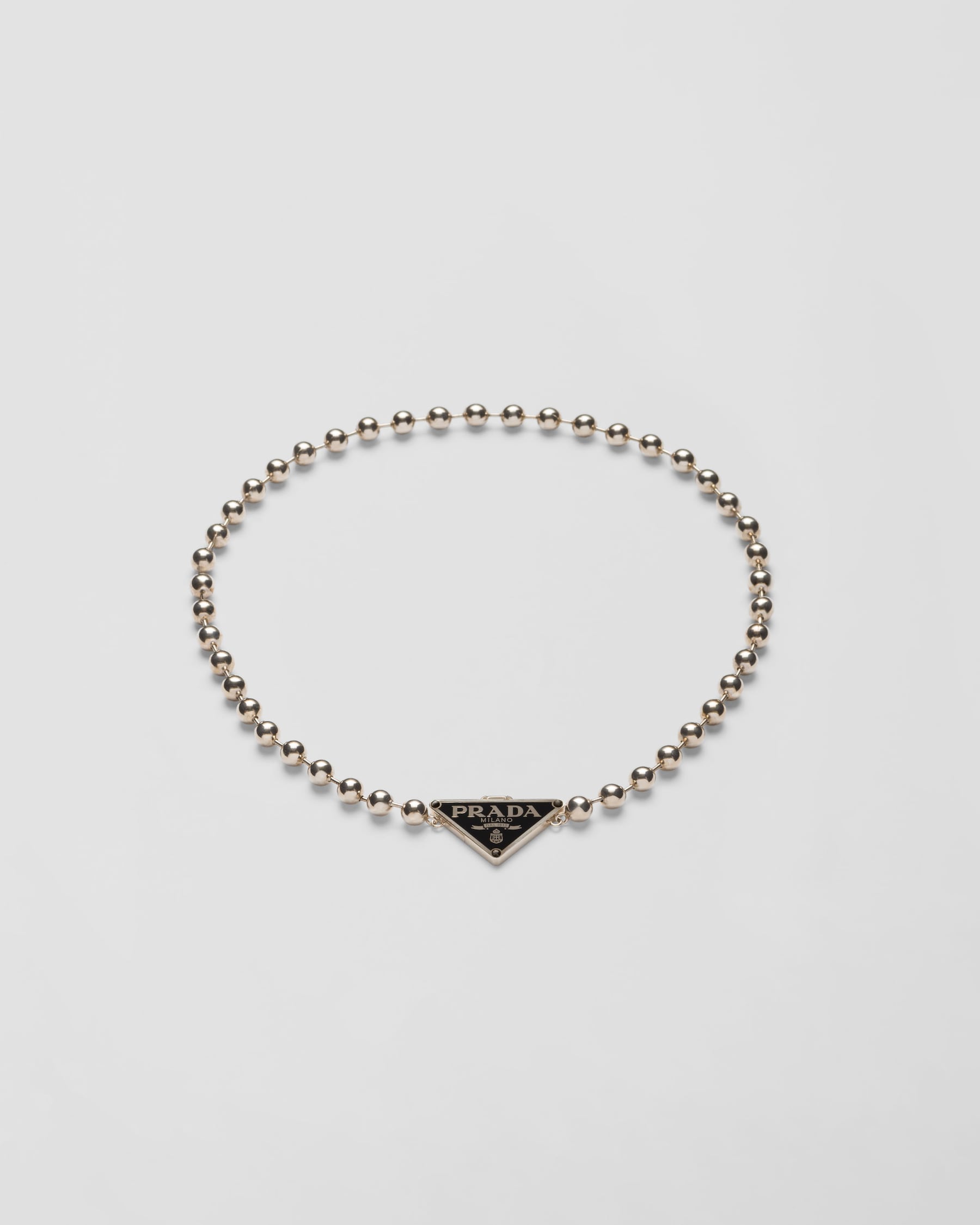 Black/steel Ball Smalto Jewels Necklace | PRADA