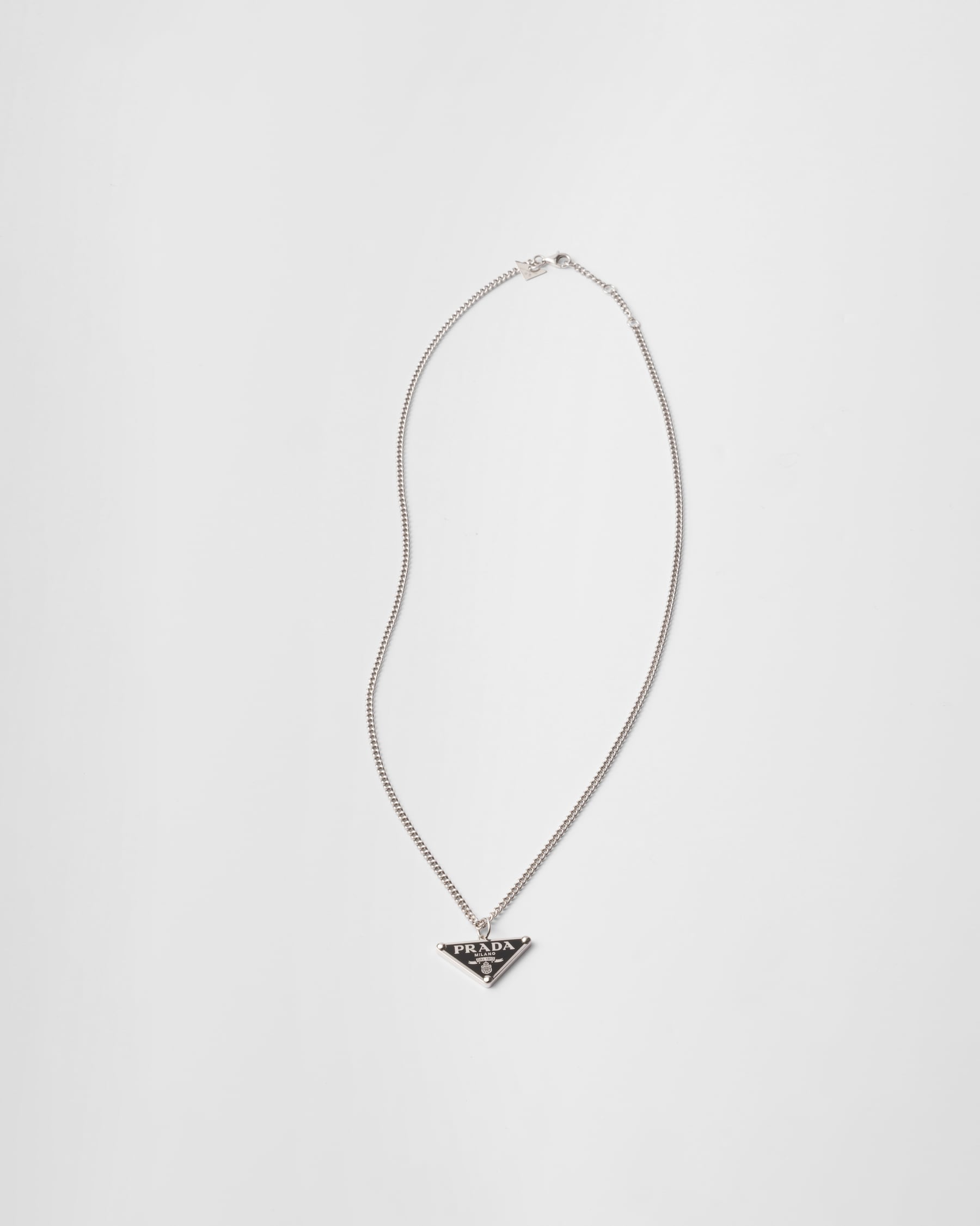 Black Silver Pendant Necklace | PRADA