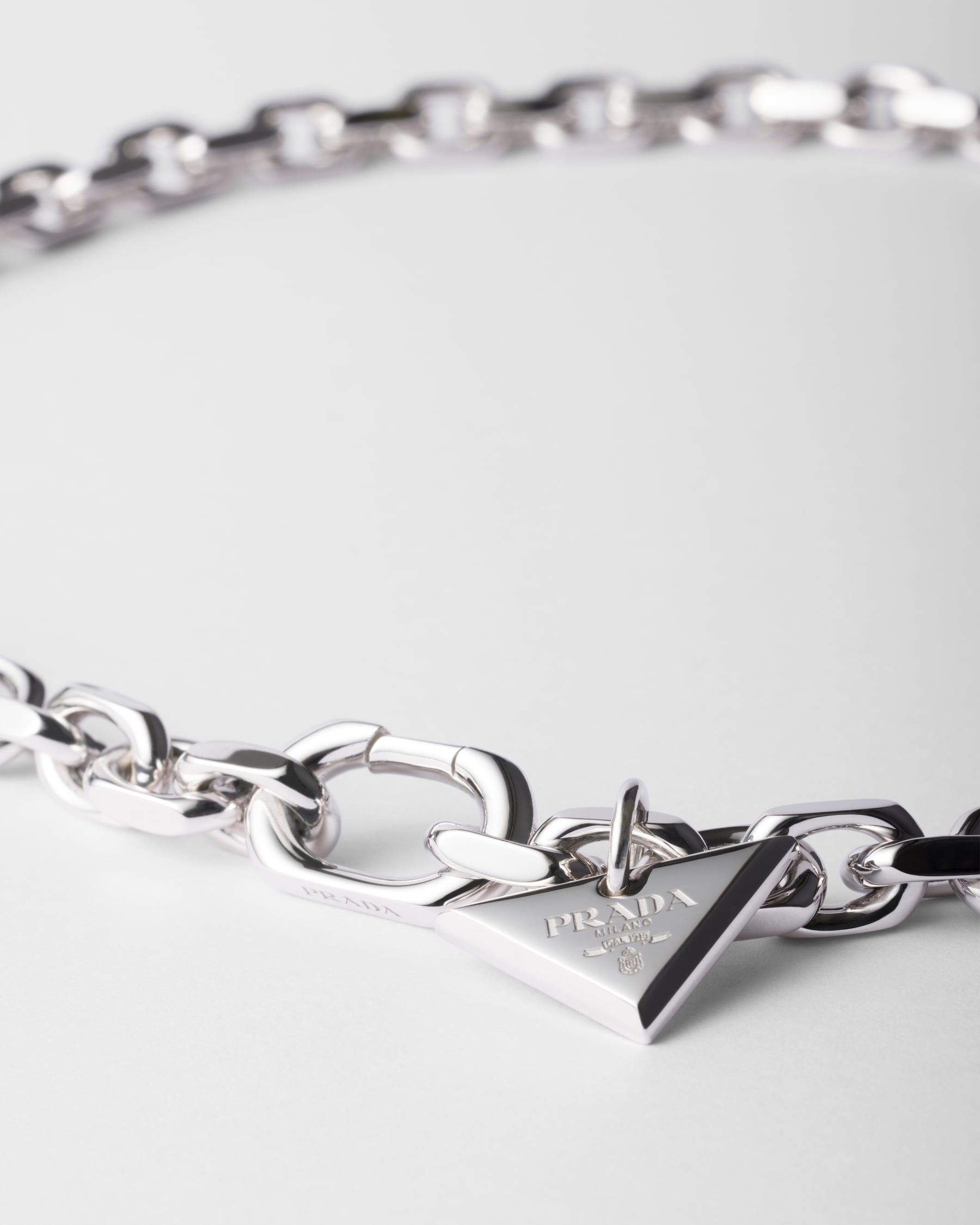 Silver Silver Chain Necklace | PRADA
