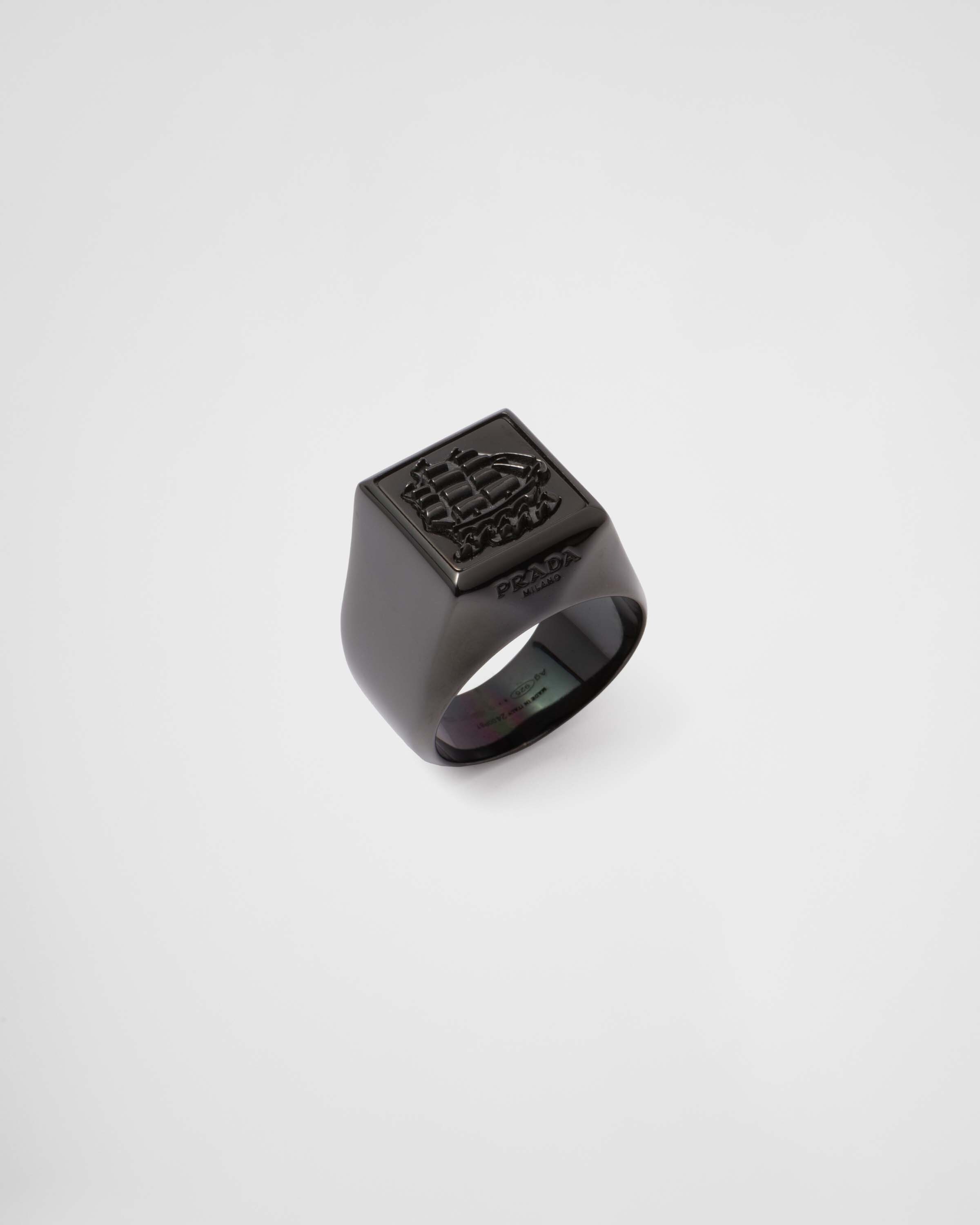 Black Interchangeable Element For Prada Symbole Ring | PRADA