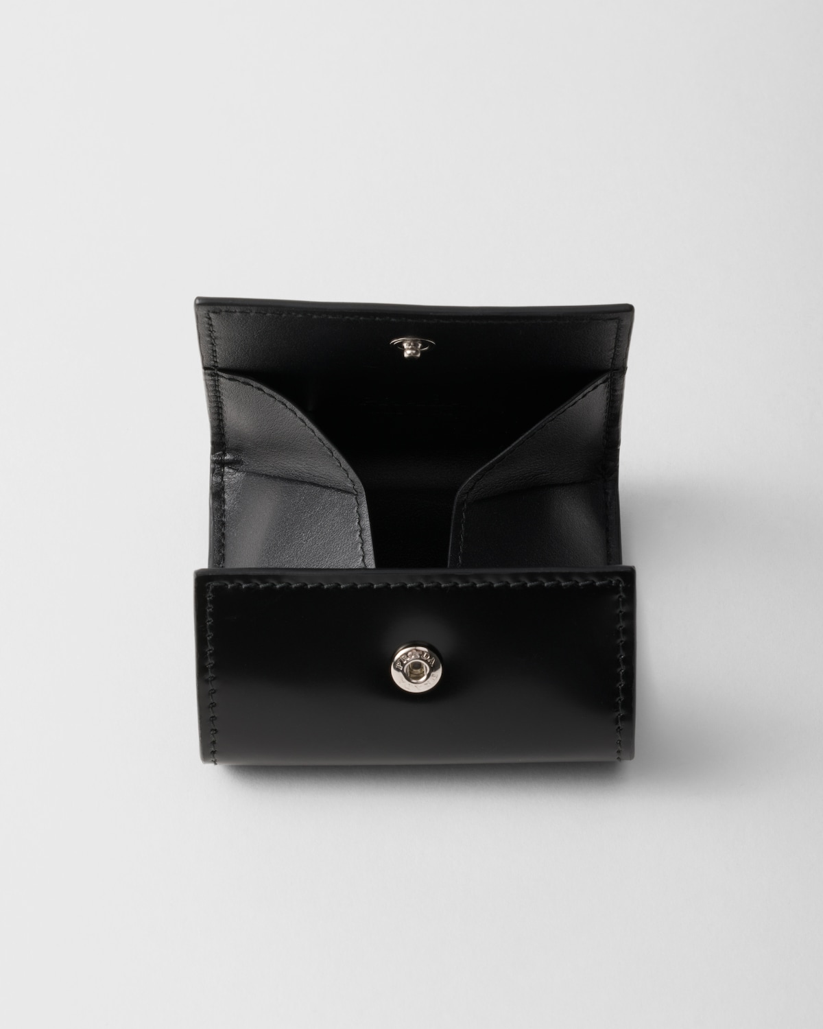 Black Brushed Leather Coin Purse | PRADA