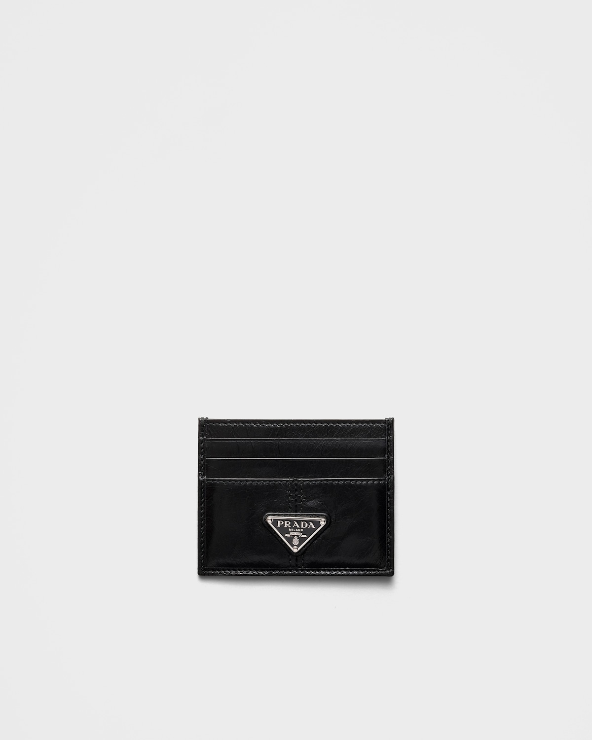 Black Leather Card Holder | PRADA - United States