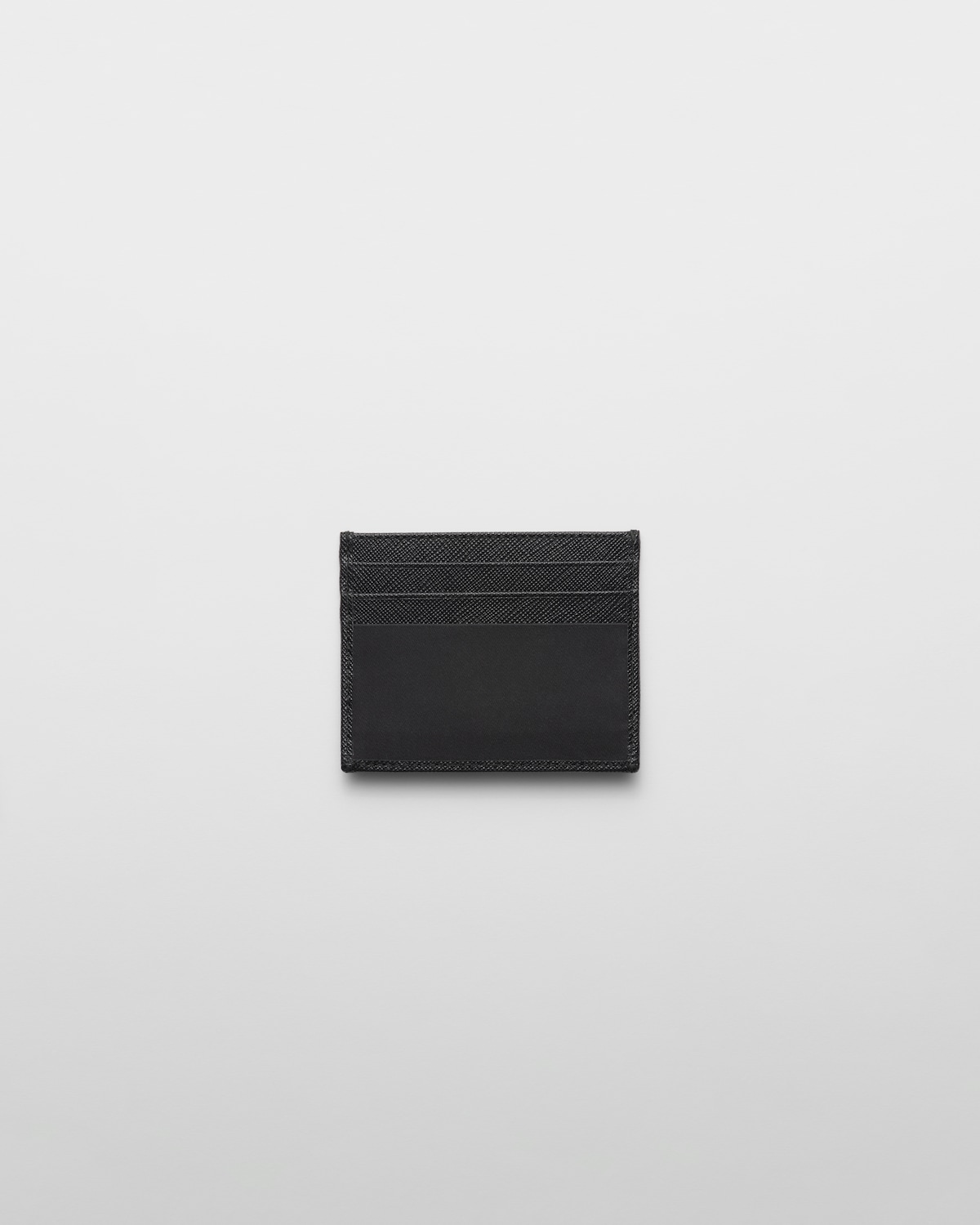 Black Re-nylon And Saffiano Leather Card Holder | PRADA