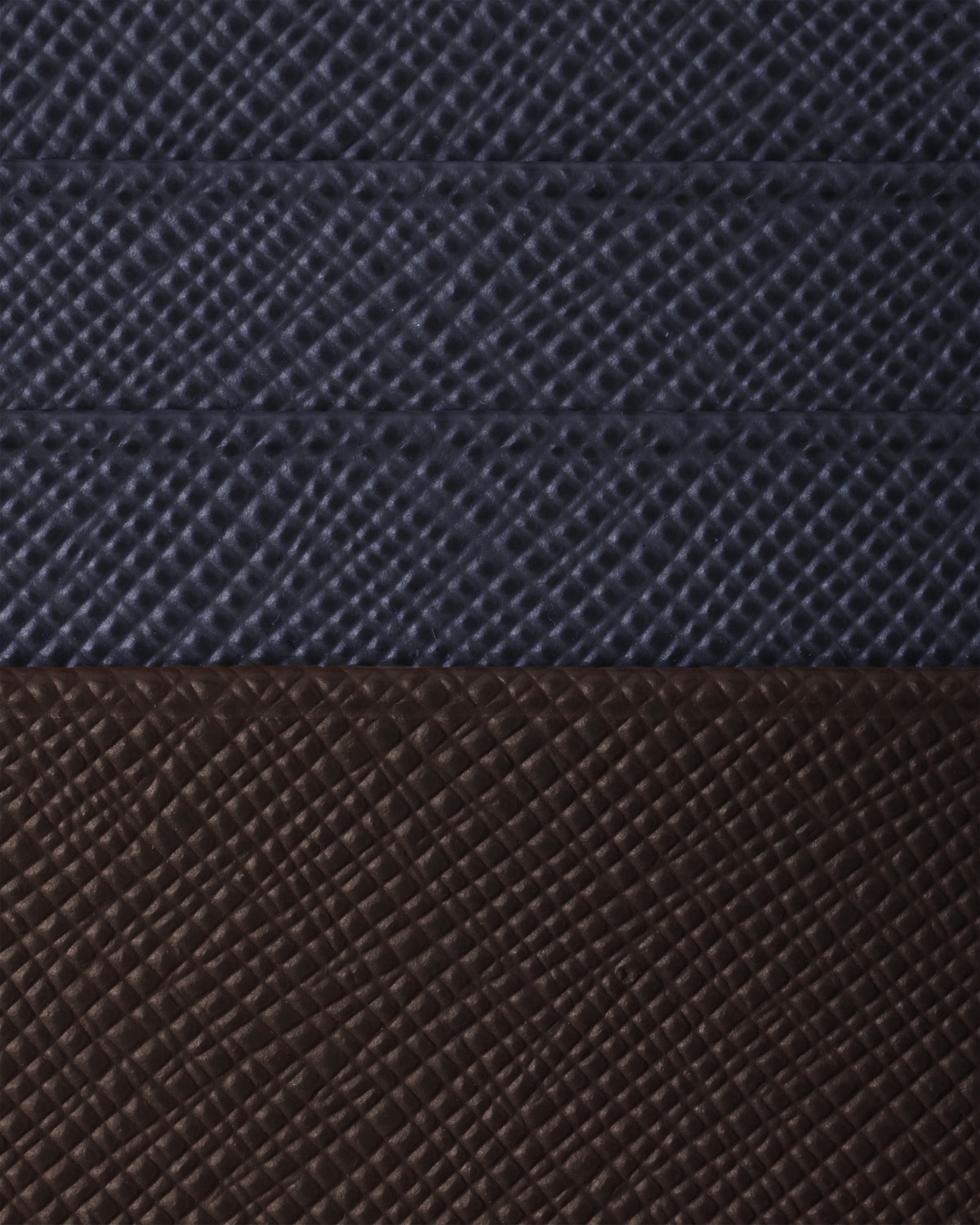 Coffee/baltic Blue Saffiano Leather Card Holder | PRADA