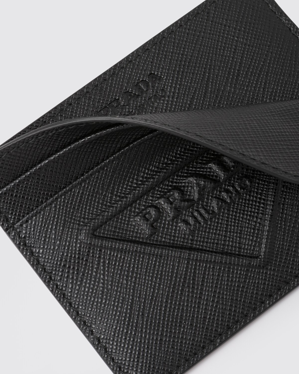 Black Saffiano Leather Card Holder | PRADA