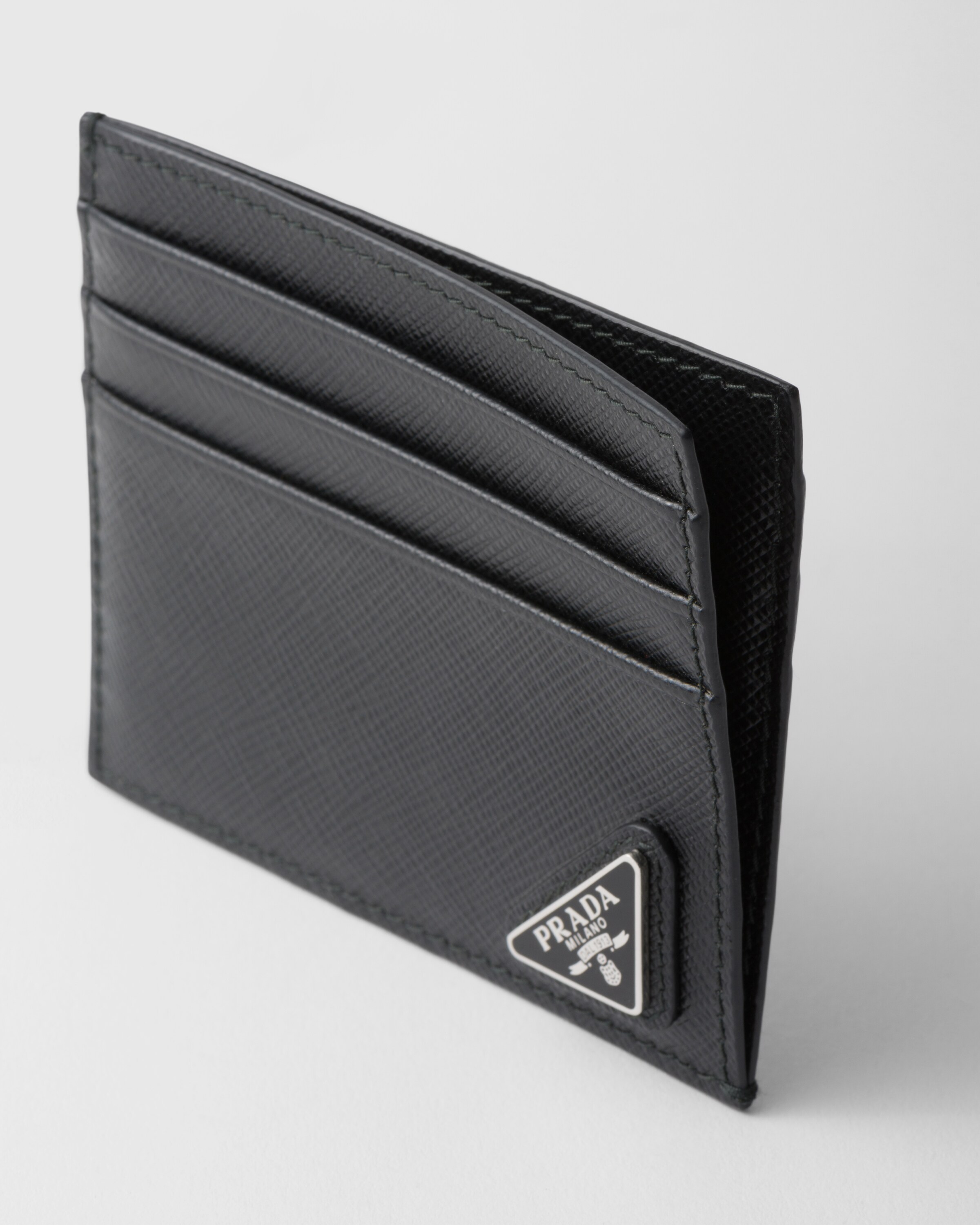 Black Saffiano leather card holder | Prada