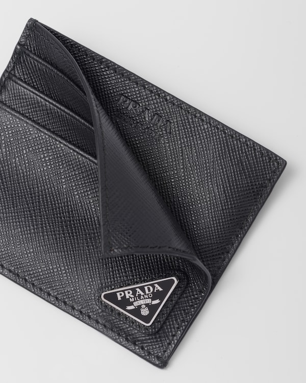 Black Saffiano Leather Card Holder | PRADA