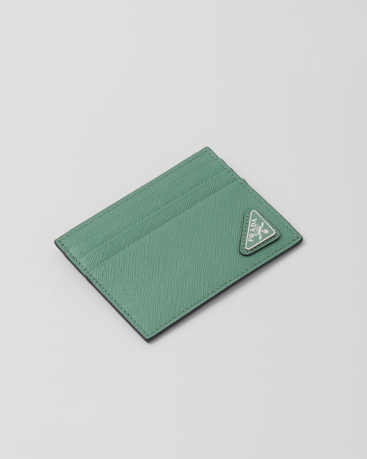 Sage Green Saffiano Leather Card Holder | PRADA