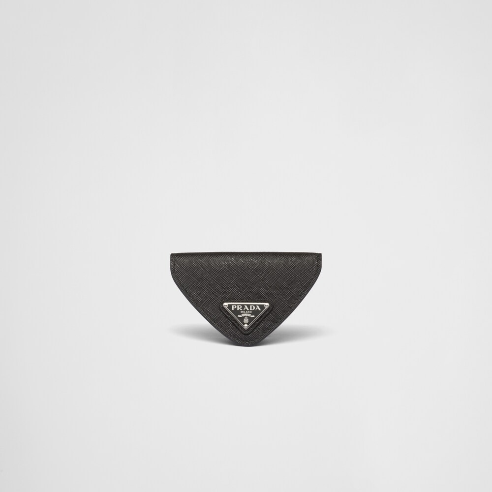 Black Saffiano leather coin purse | Prada