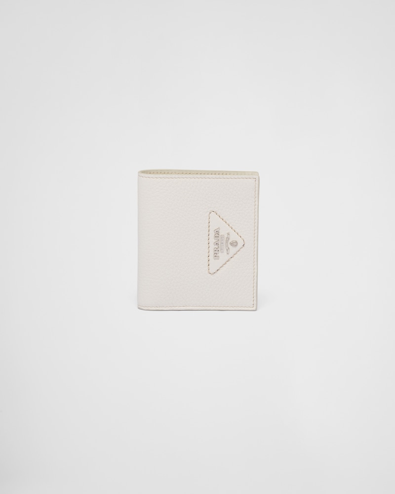 Chalk White Leather Wallet | PRADA