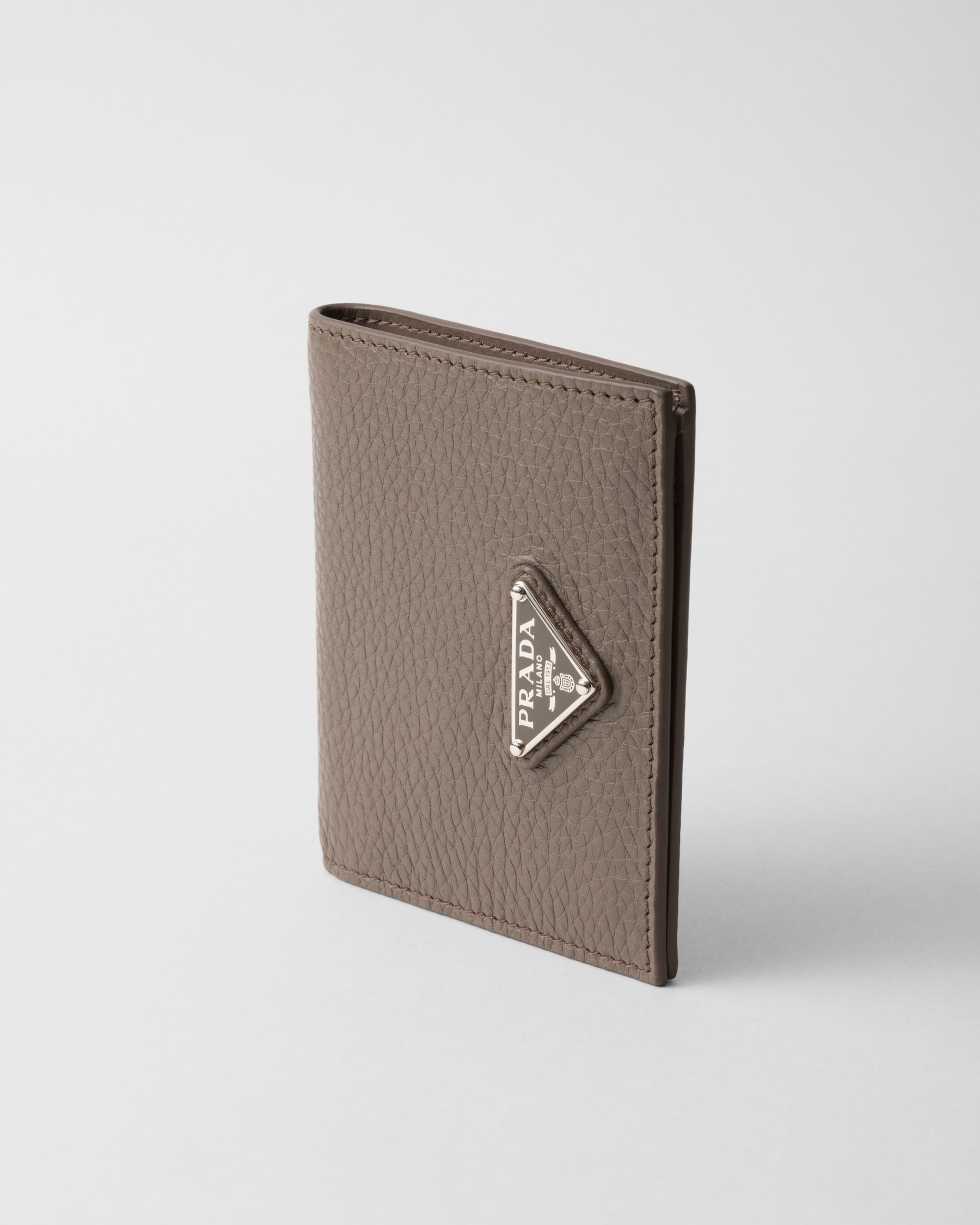 Bamboo Gray Leather Wallet | PRADA