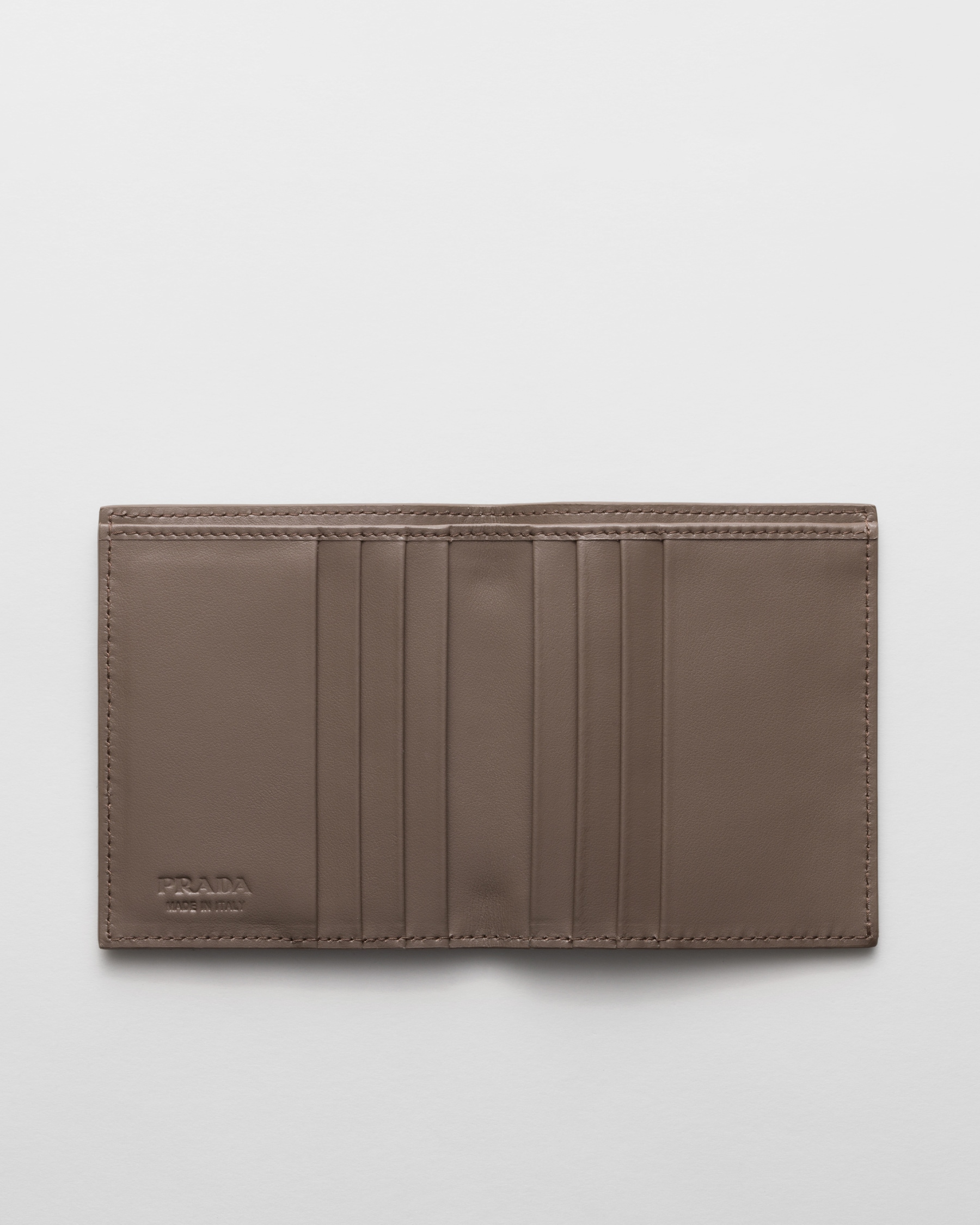 Bamboo Gray Leather Wallet | PRADA