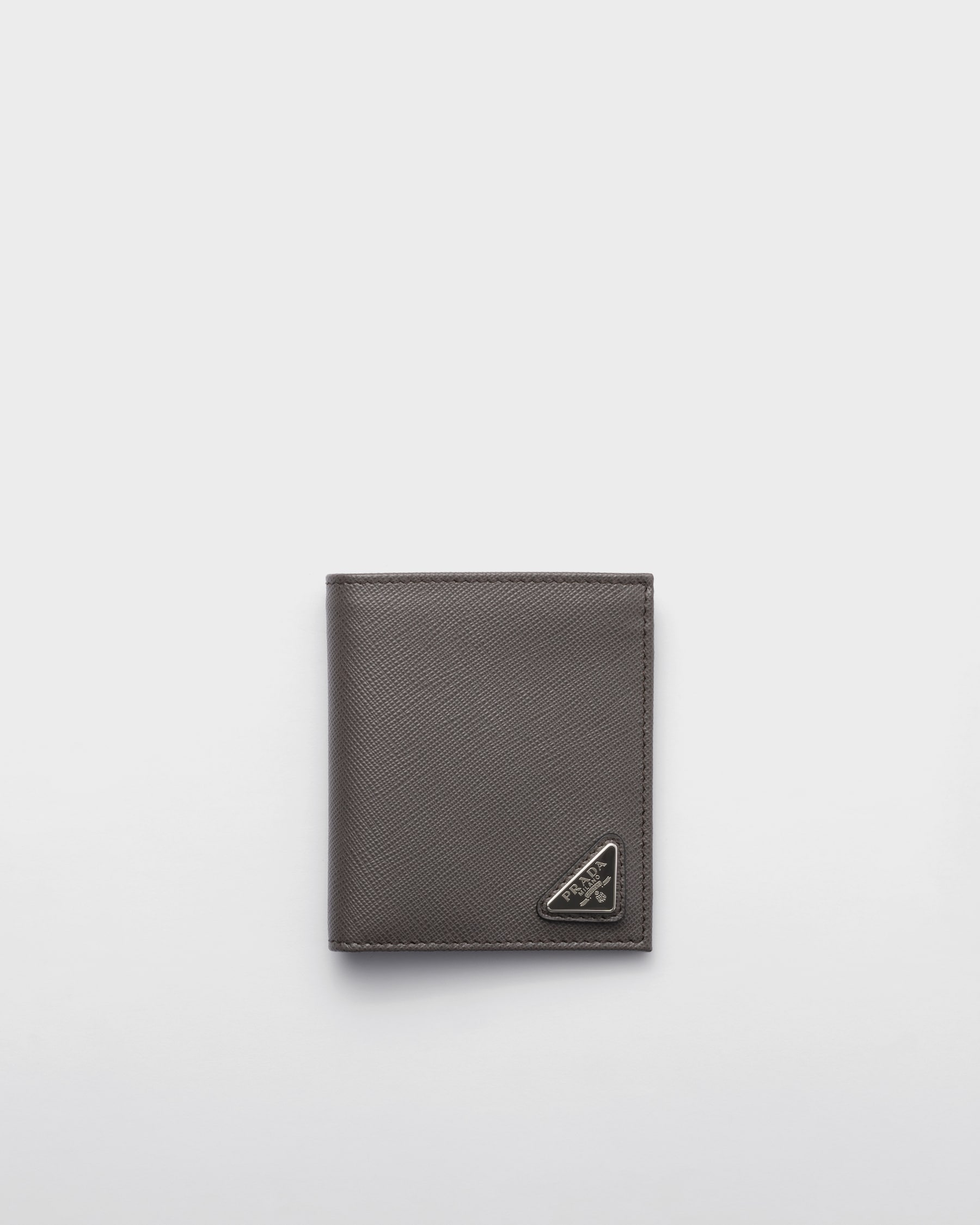 Smoky Gray Saffiano Leather Wallet | PRADA - United States