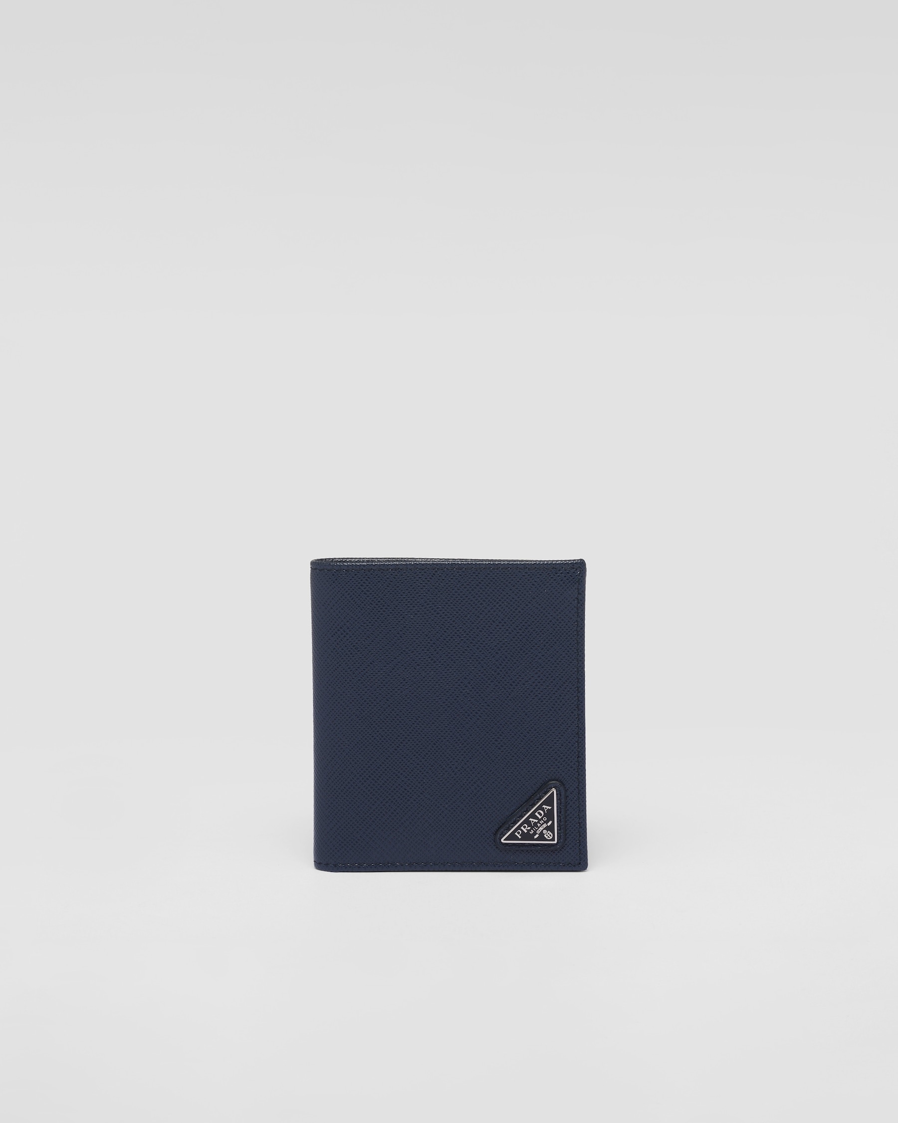 Baltic Blue Saffiano Leather Wallet | PRADA