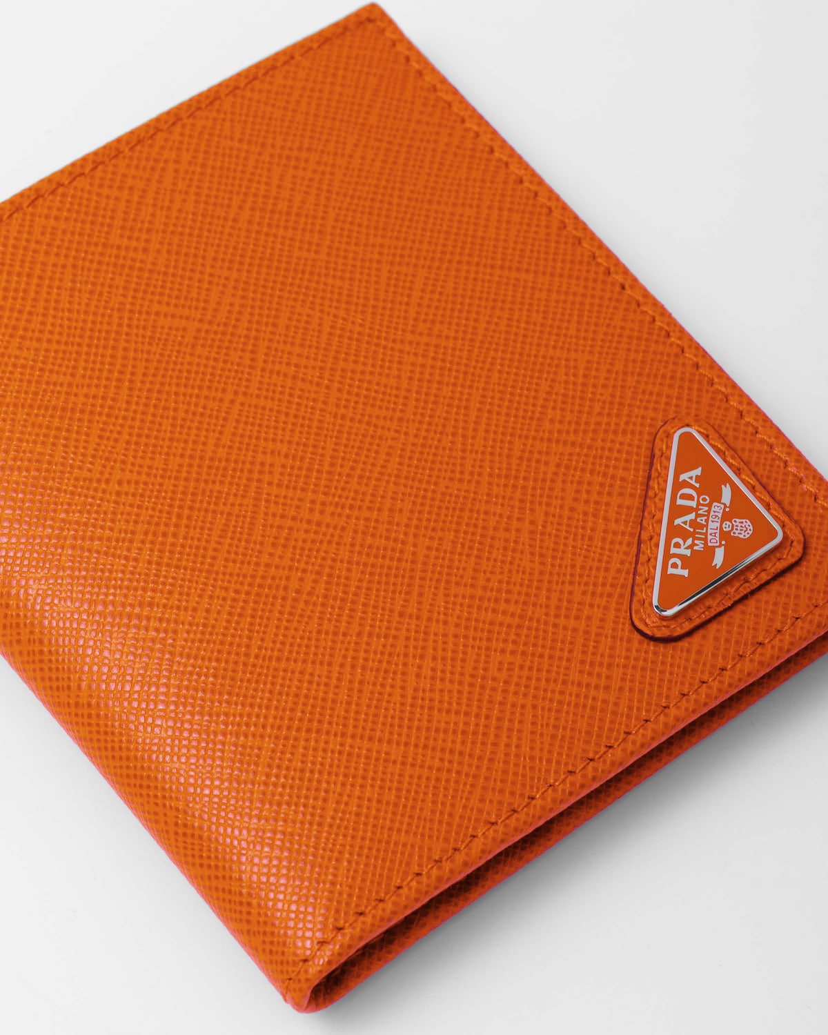 Papaya Saffiano Leather Wallet | PRADA