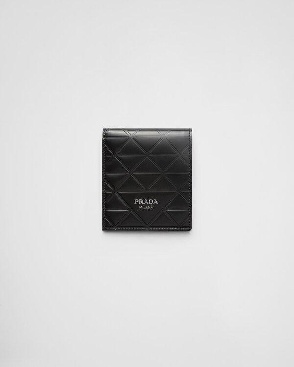 Black Brushed Leather Wallet | PRADA