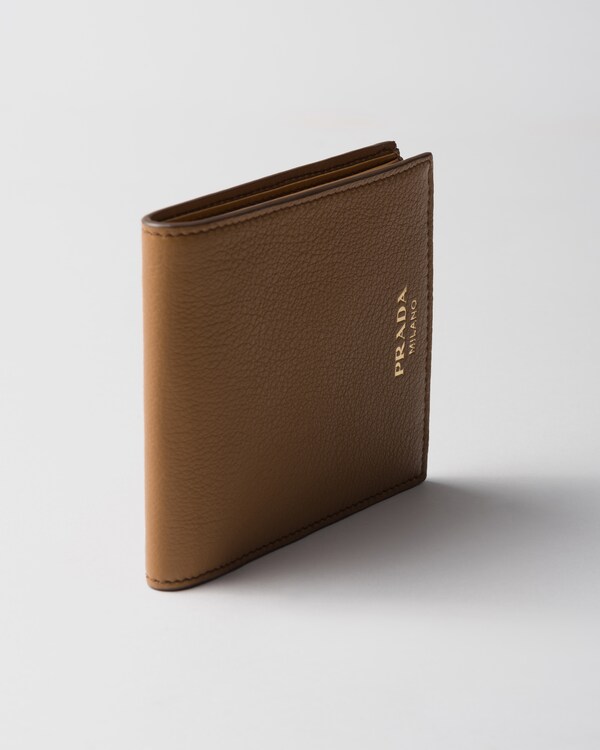 Caramel Leather Wallet | PRADA