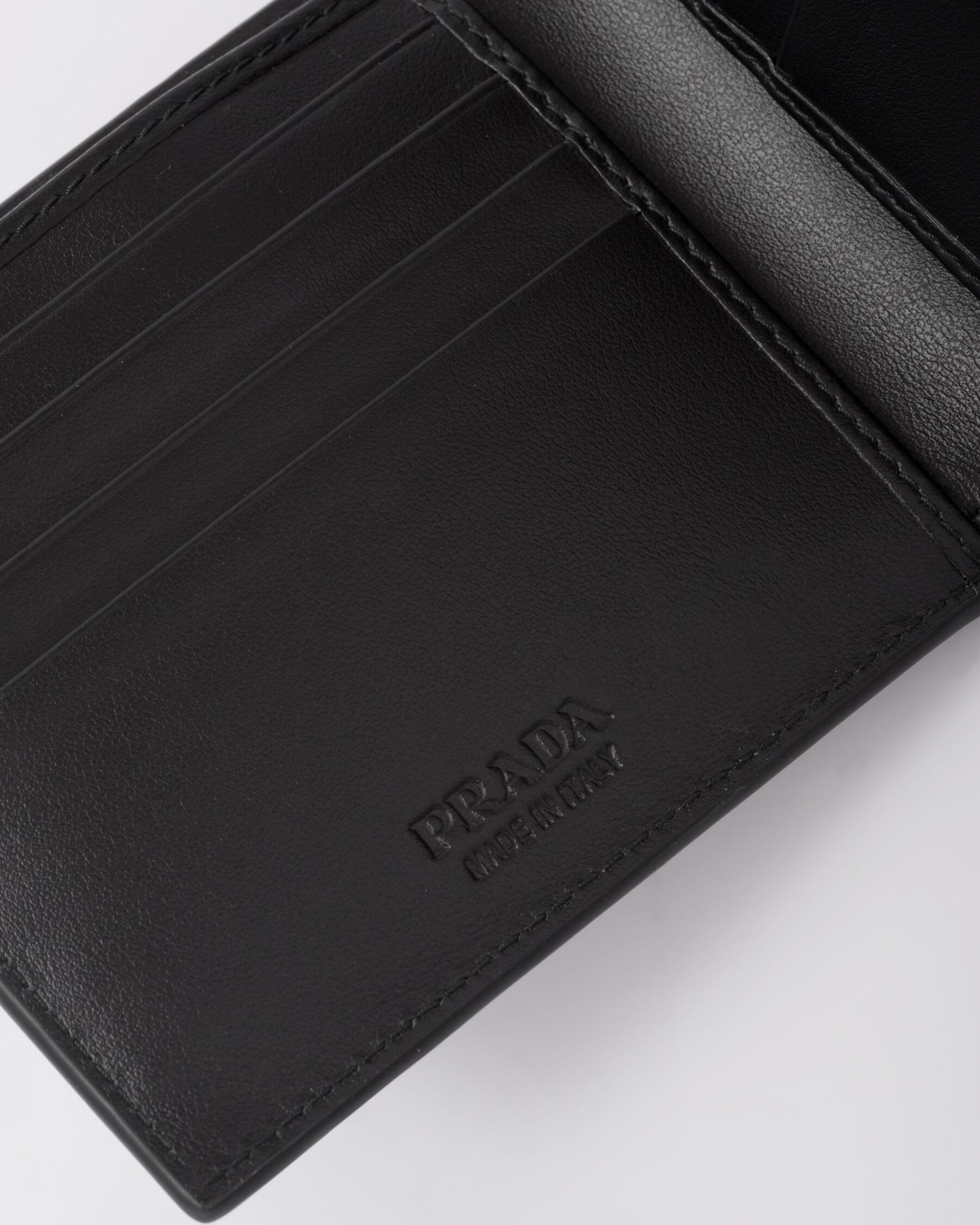Silver Brushed Leather Wallet | PRADA