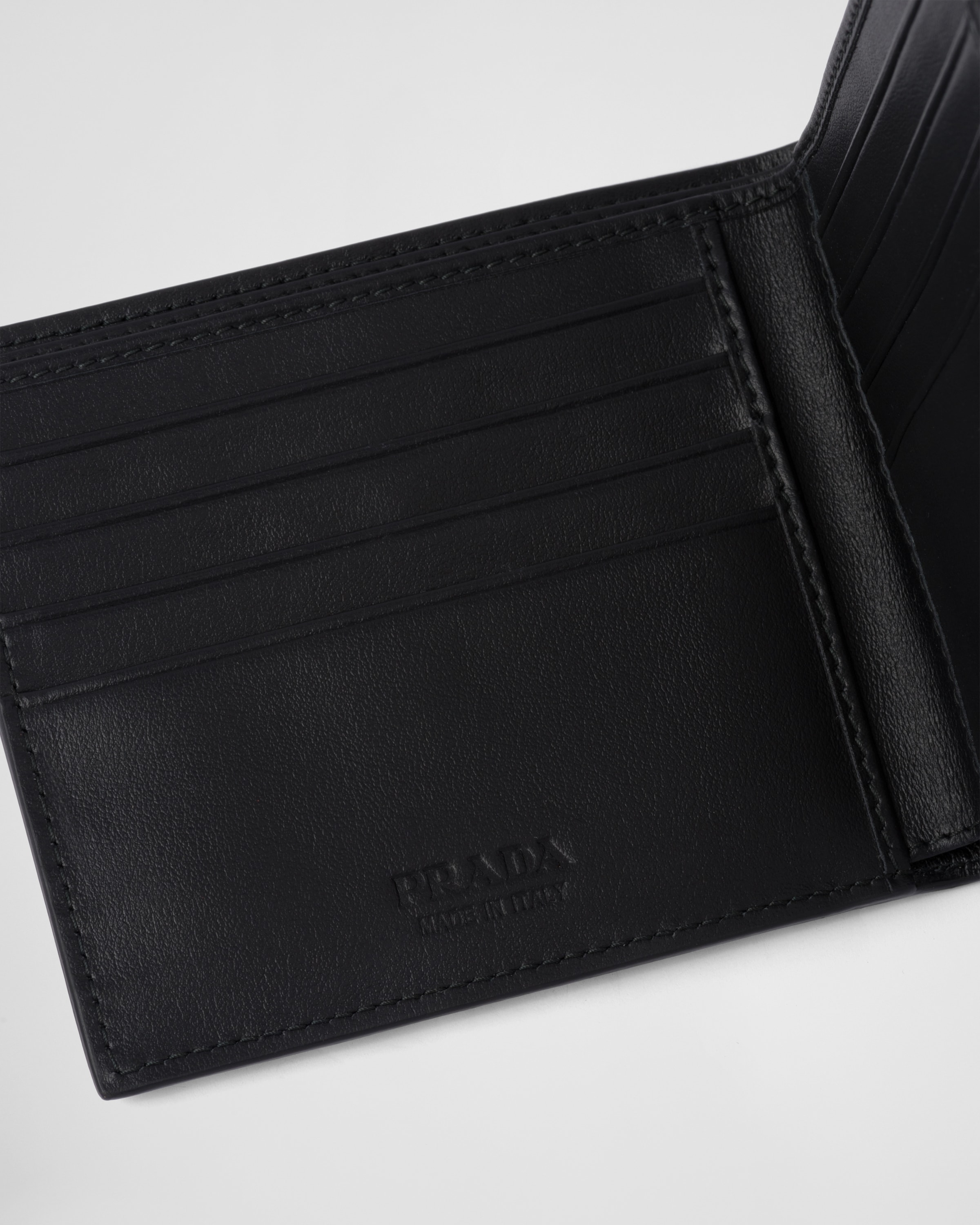 Royal Blue Printed leather wallet | Prada