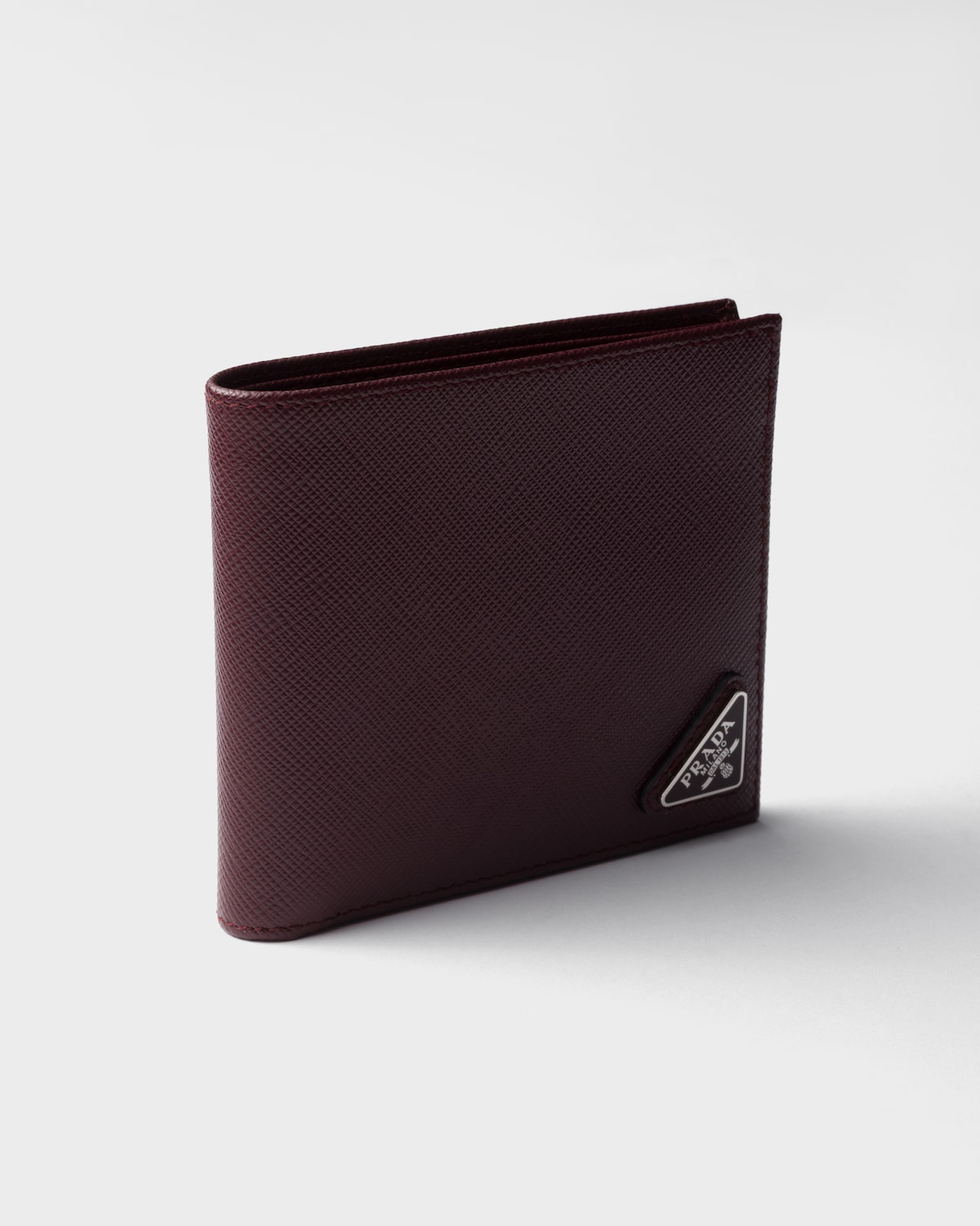 Burgundy Saffiano Leather Wallet | PRADA - United States