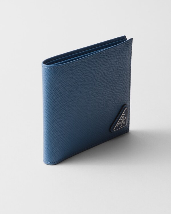 Aviator Blue Saffiano Leather Wallet | PRADA