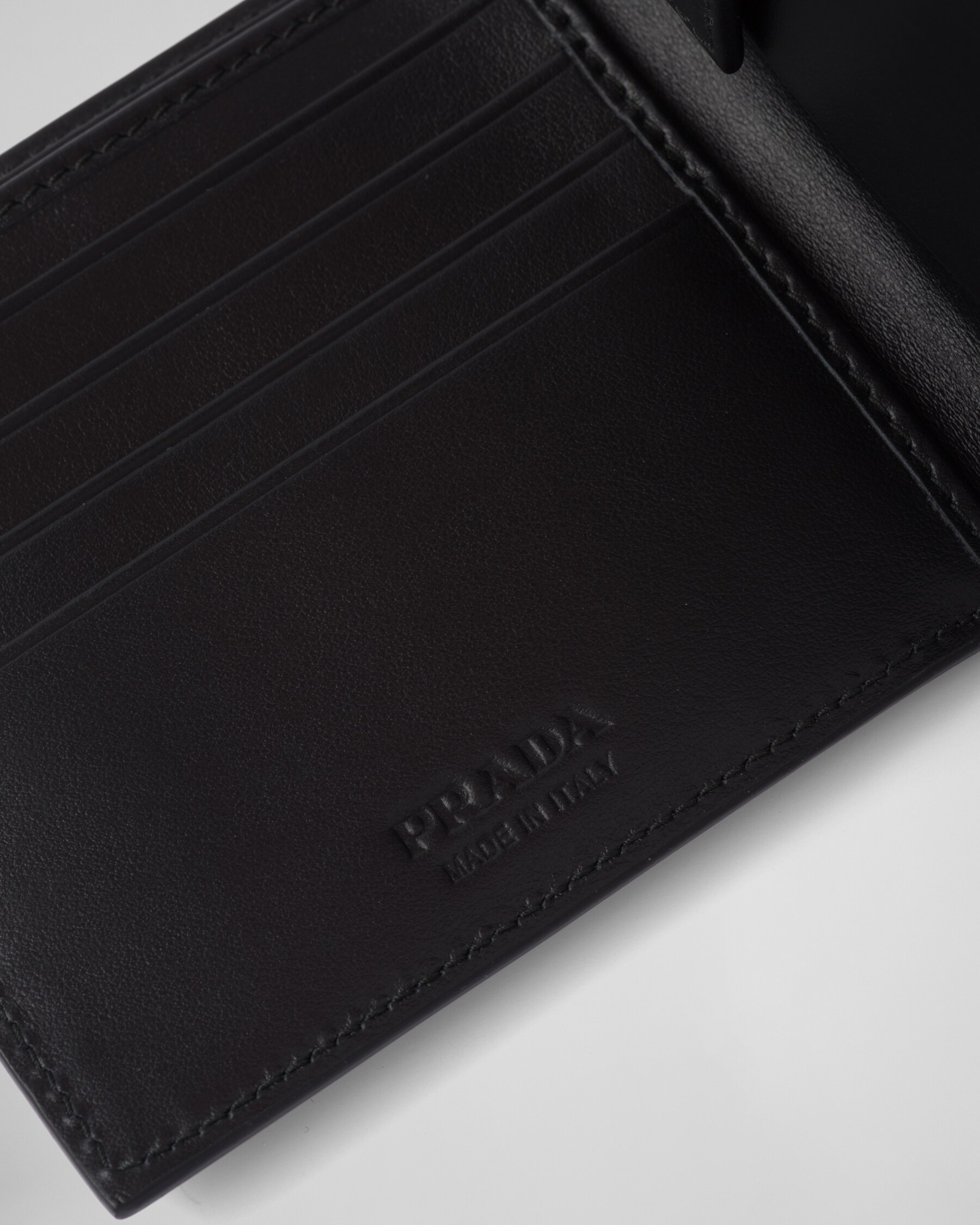 Black Brushed Leather Wallet | PRADA