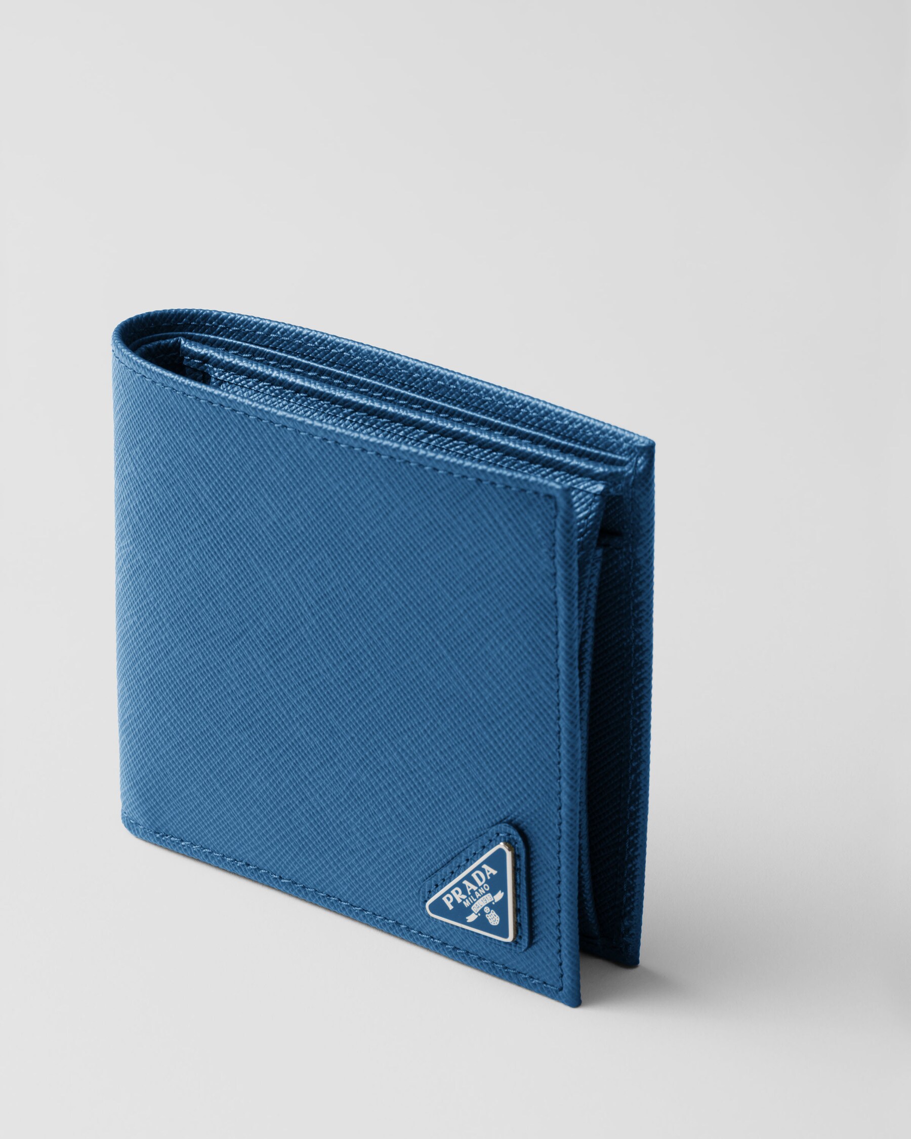 Aviator Blue Saffiano Leather Wallet | PRADA