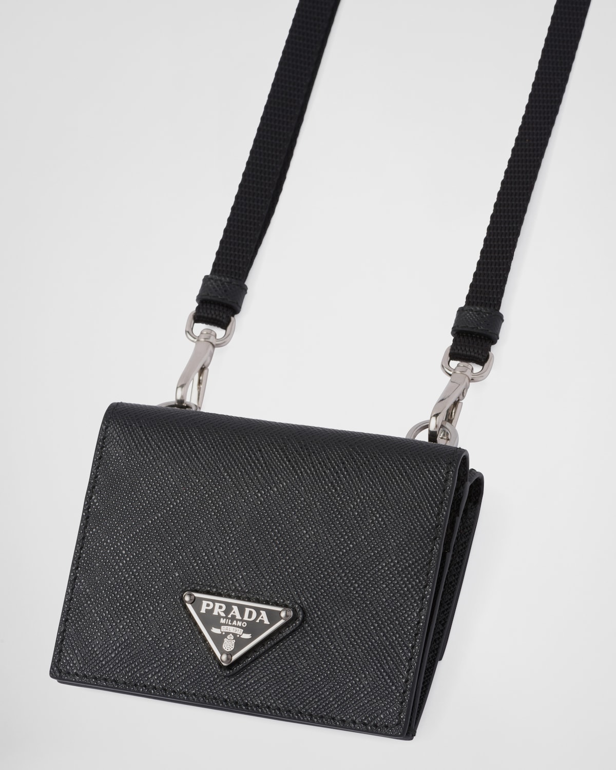 Black Saffiano Leather Card Holder | PRADA