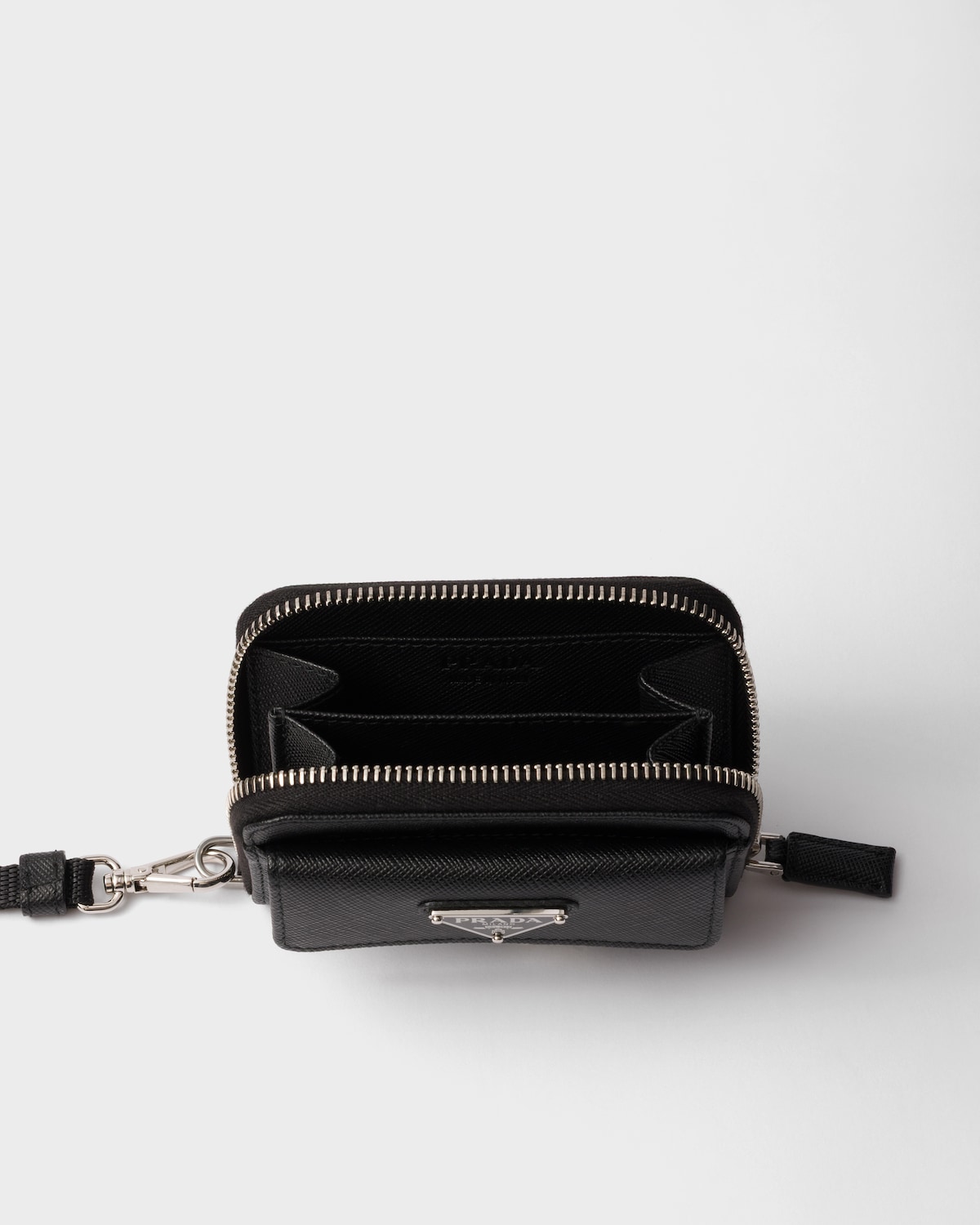 Black Saffiano Leather Coin Purse | PRADA - United States