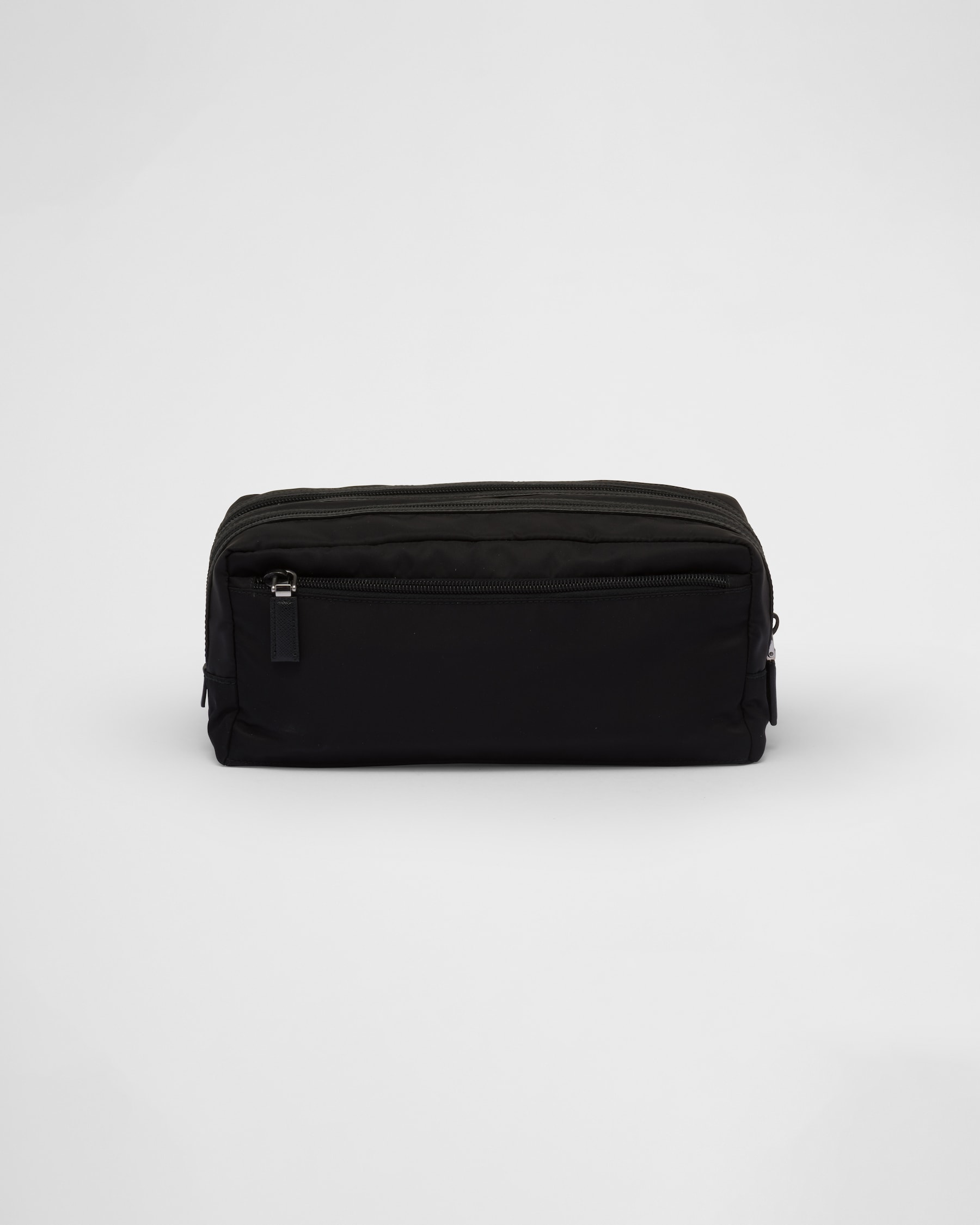 Black Re-nylon And Saffiano Leather Travel Pouch | PRADA