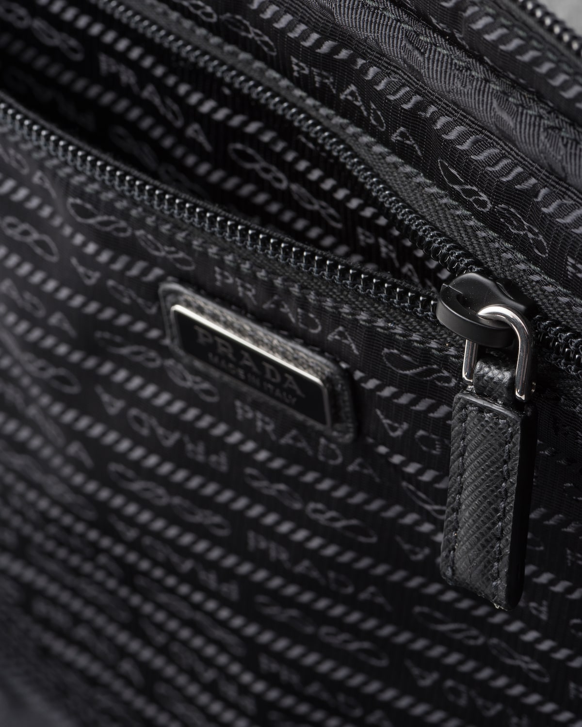 Black Large Re-nylon Zipper Pouch | PRADA